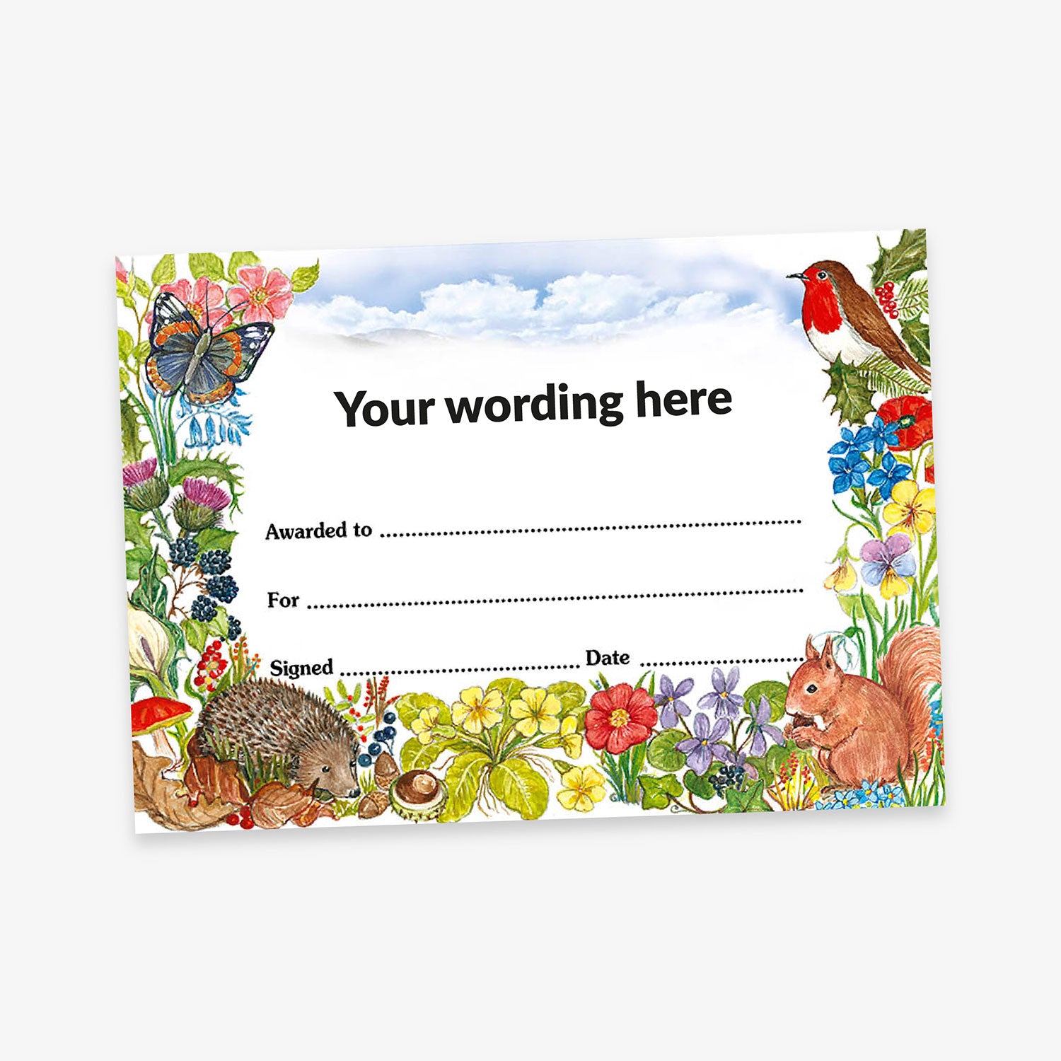 Personalised Wildlife Certificate | A5 | Nature Reward