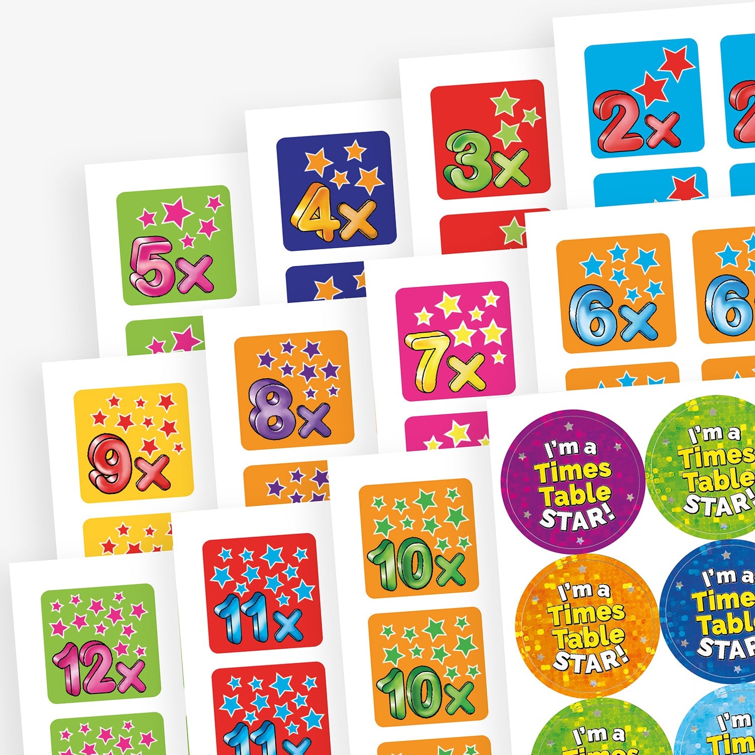 Times Tables Stickers | Stars | 520 | Maths Stickers