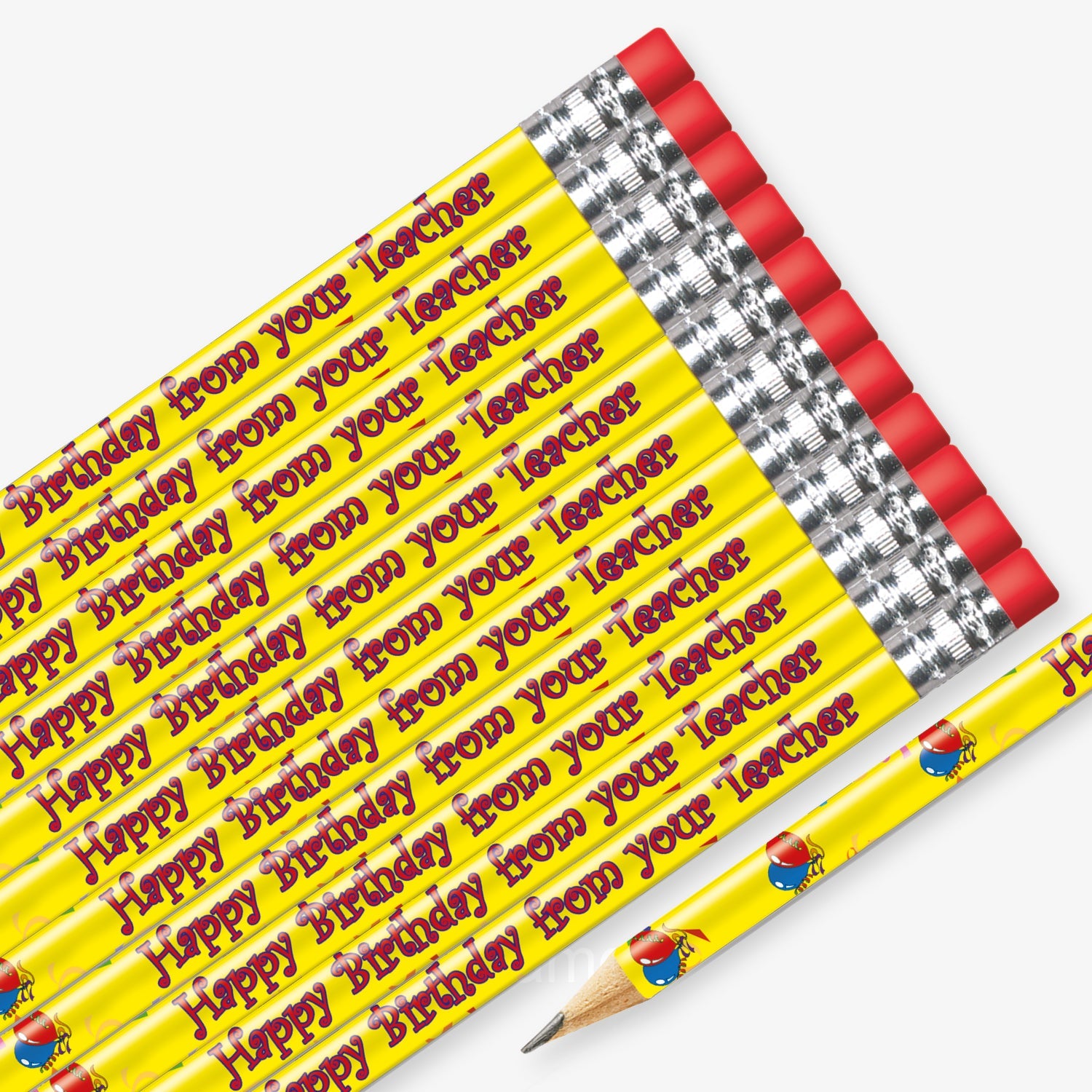 Happy Birthday Pencils | x 12 Pencils | Pupil Rewards