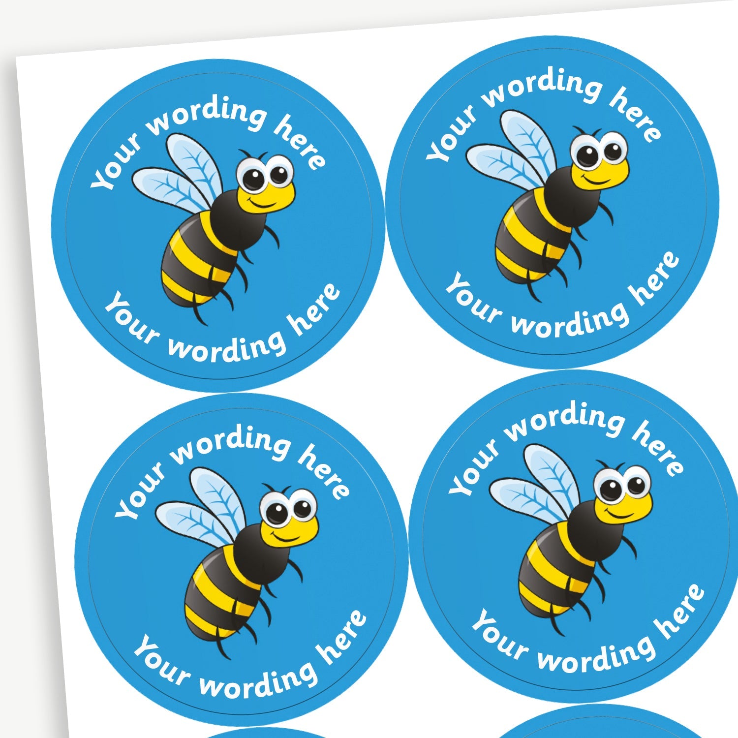 Personalised Bee Stickers | x 35 | 37mm | Pupil Rewards