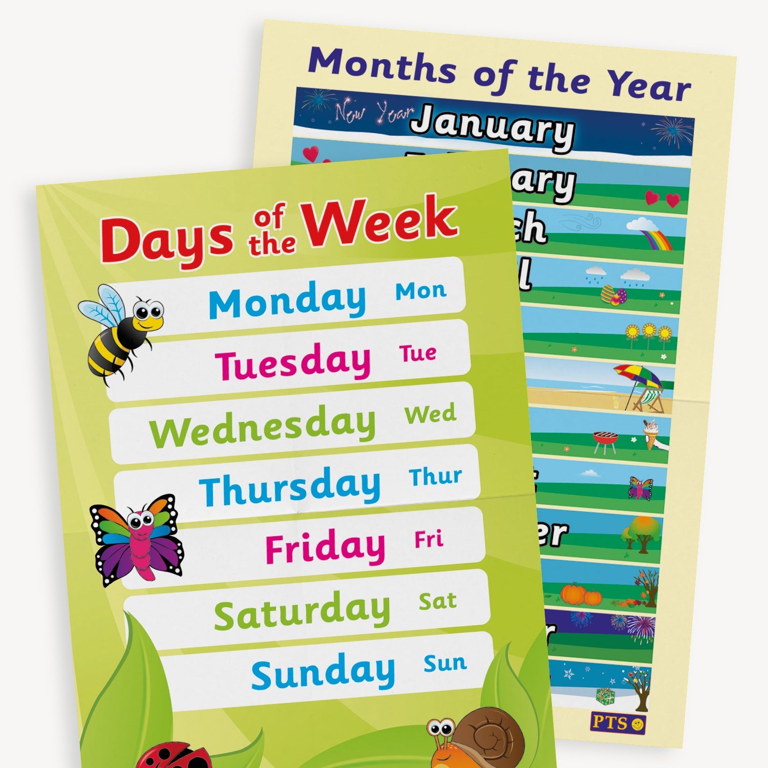 Days and Months Double Sided Poster | A2 | Displays