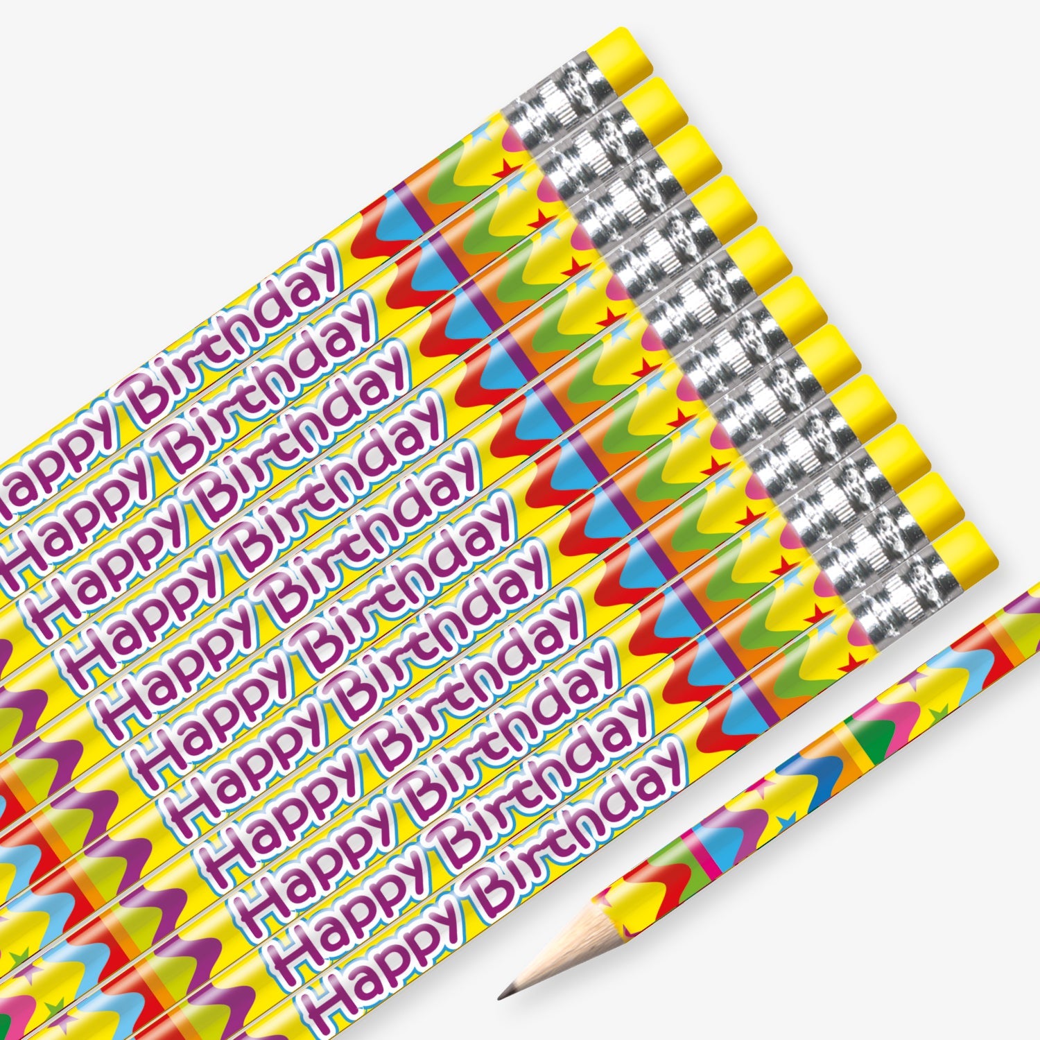 Happy Birthday Pencils | Metallic | x 12 | Rewards