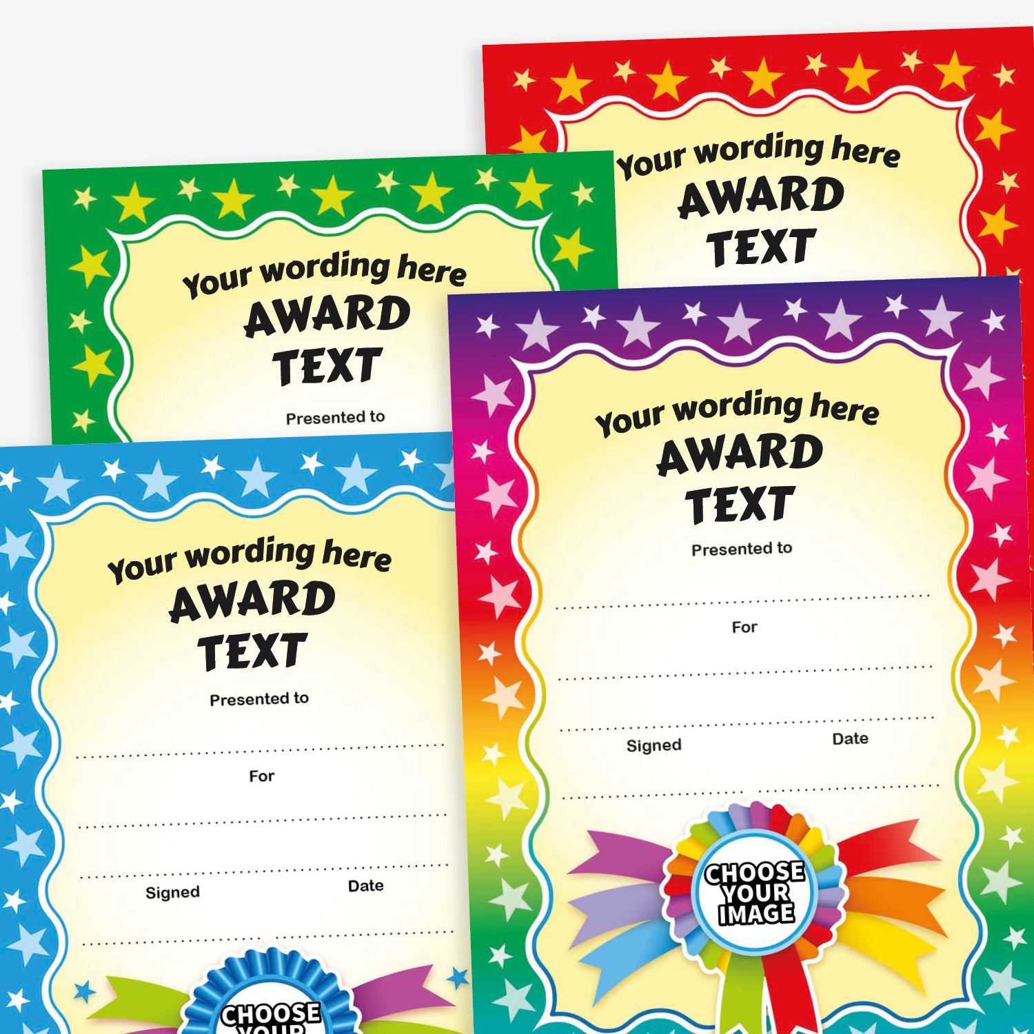 Personalised Rainbow Certificates | A5 | Colour Choice