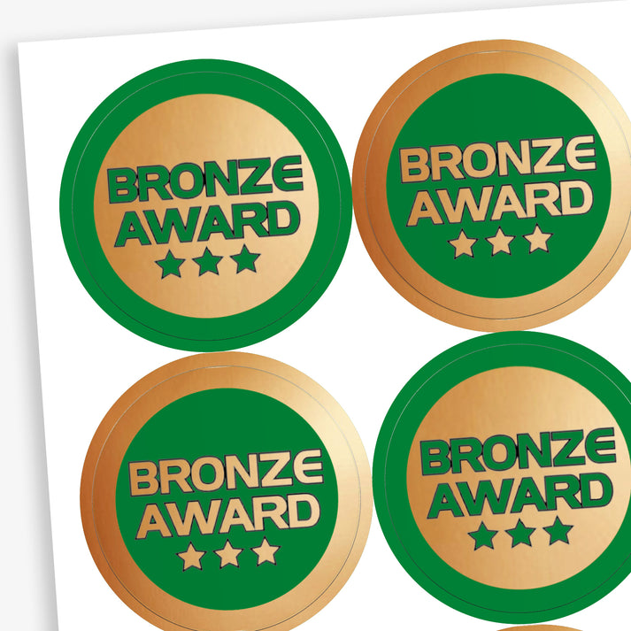 Metallic Bronze Award Stickers | 35 Stickers | 37mm