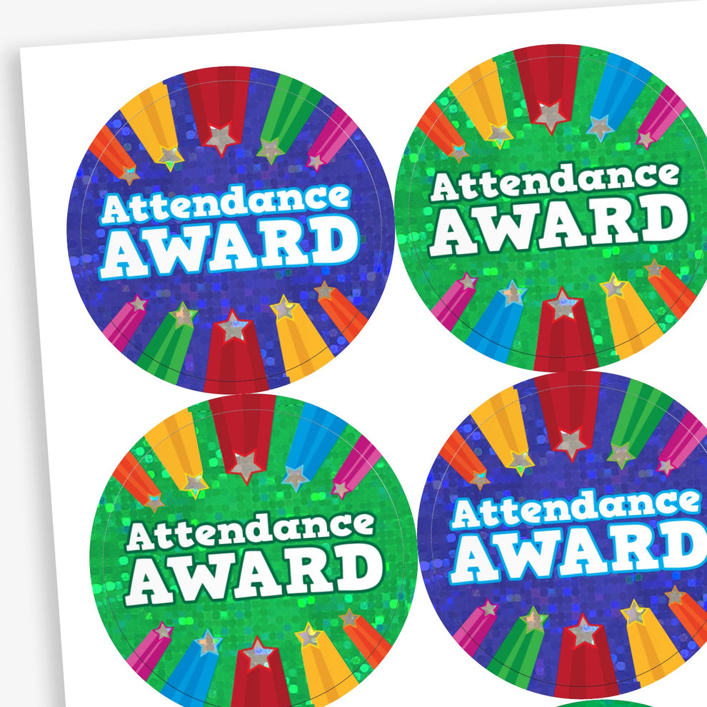 Holographic Attendance Award Stickers | 37mm | Sparkly