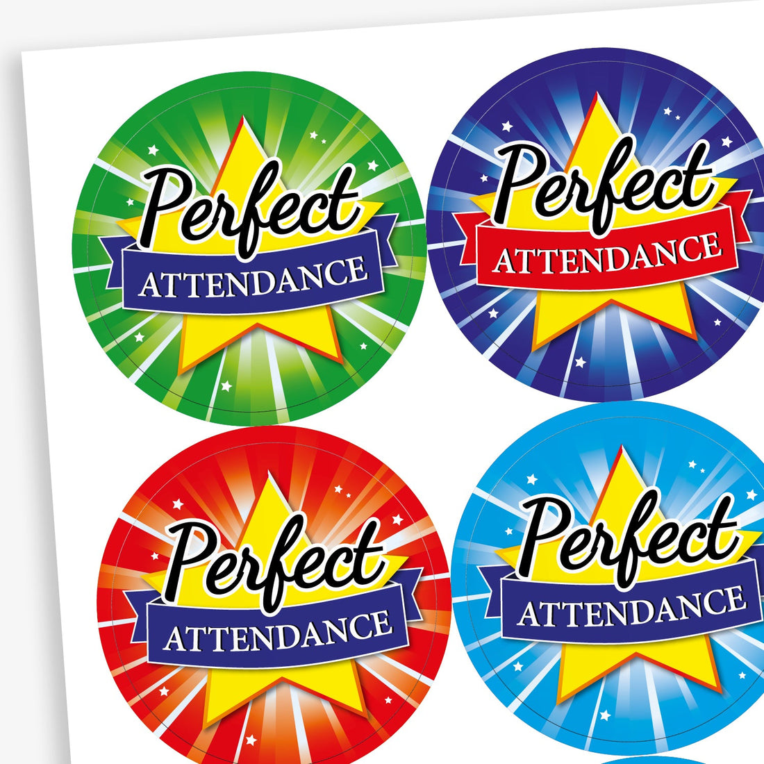 Perfect Attendance Stickers | 35 Stickers | 37mm | Reward