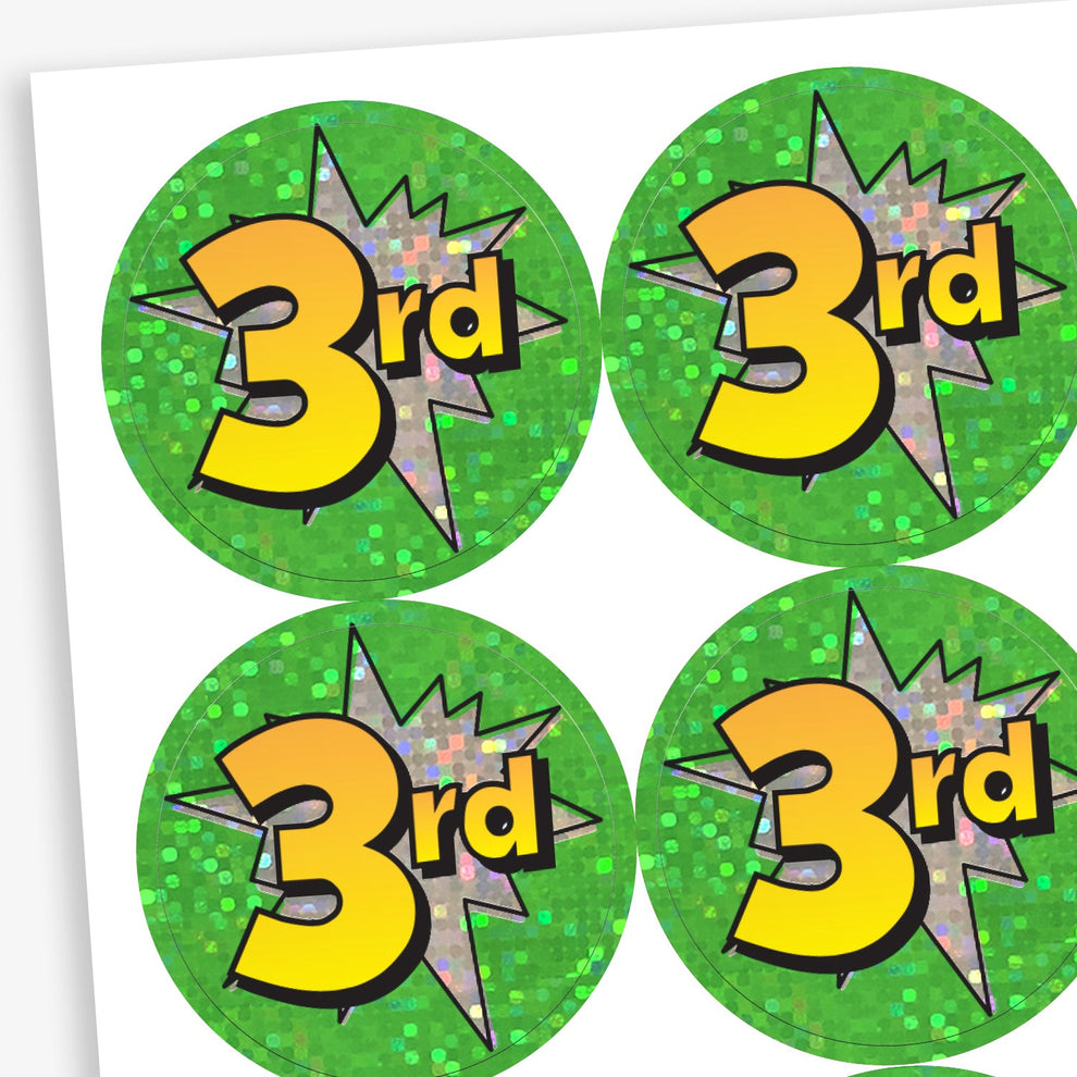 Holographic Third Stickers | 35 Stickers | 37mm | Rewards