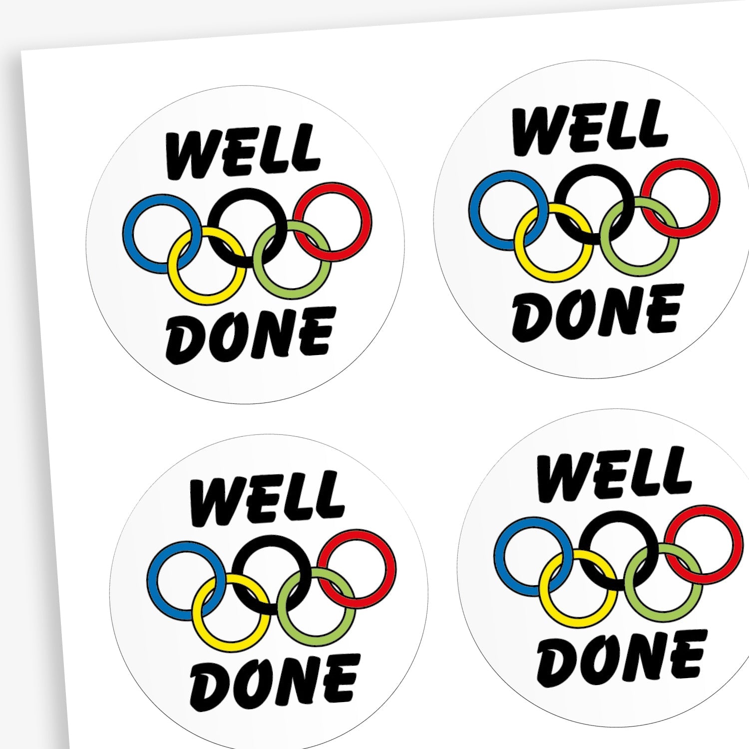 'Well Done' Sports Stickers | x 35 | 37mm | Sports Day