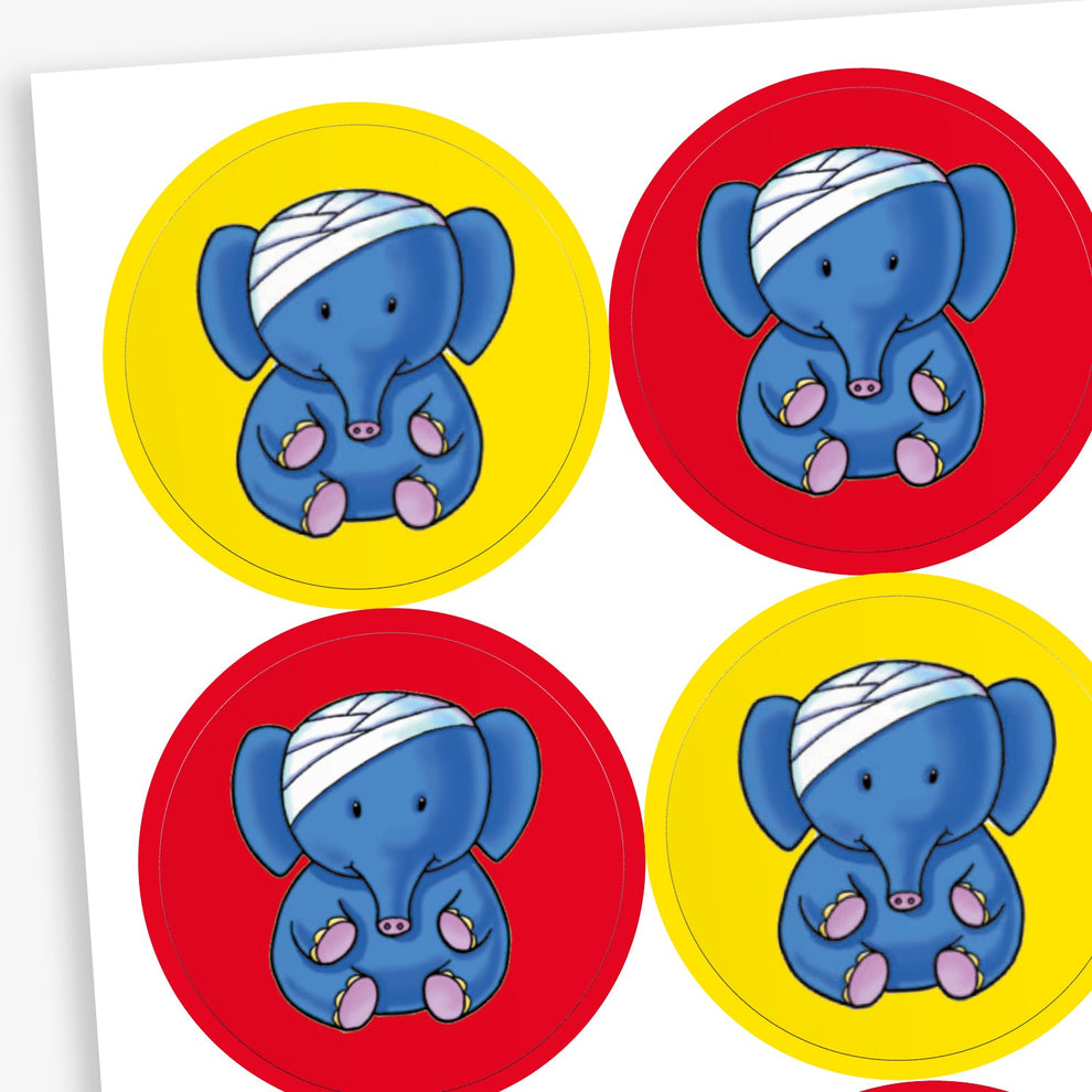 First Aid Head Bump Stickers | Elephant | x 35 | 37mm