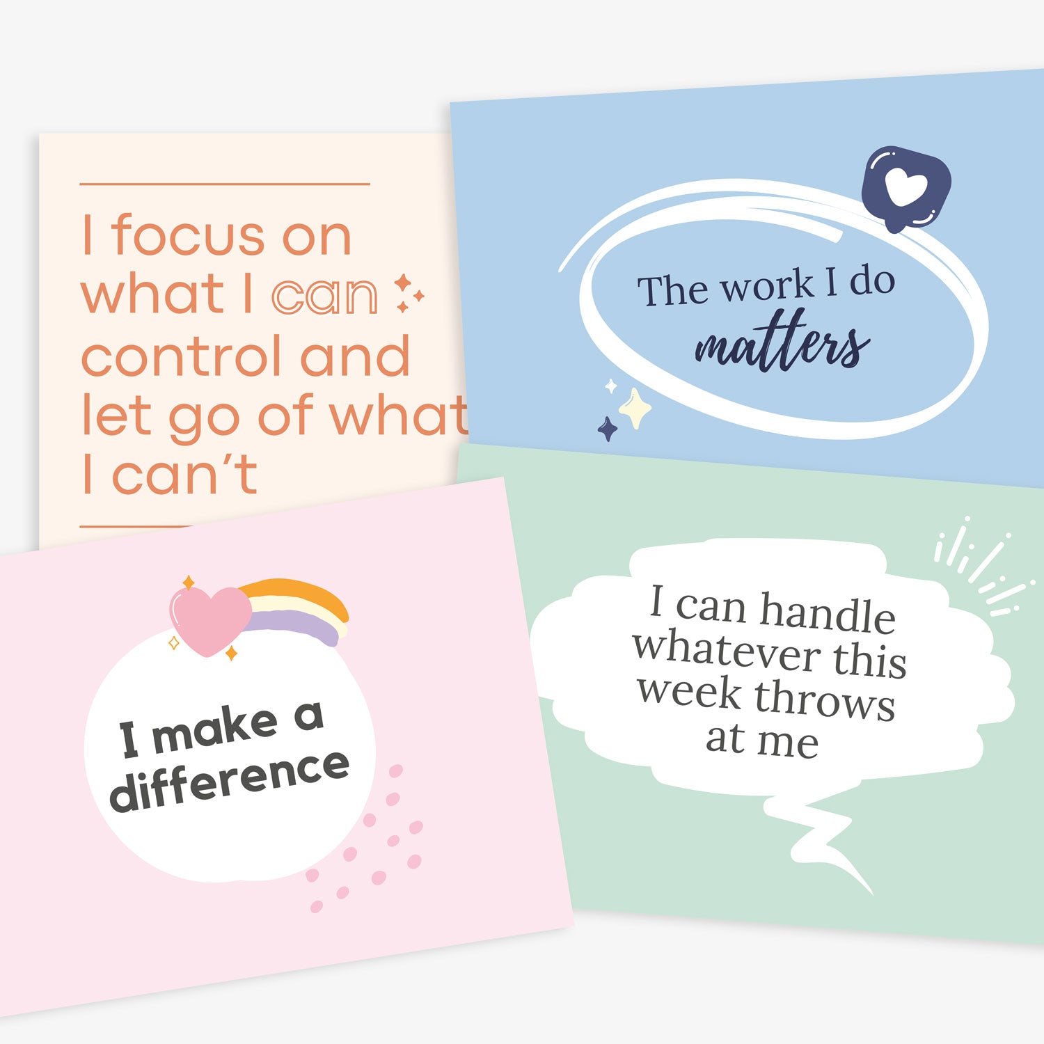 Positive Affirmation Cards | A6 | Set of 8 | Positivity