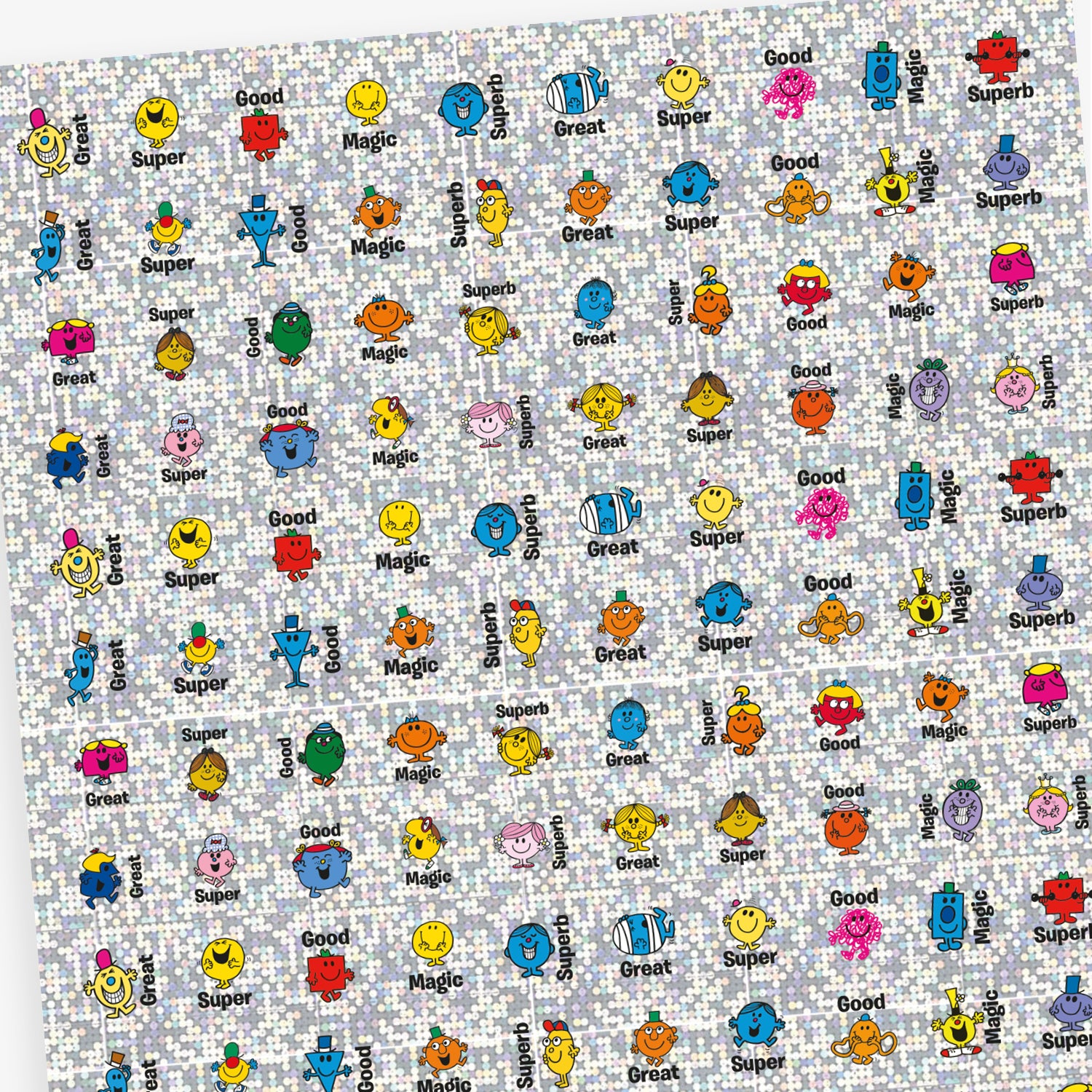 Holographic | Mr Men & Little Miss | 140 Stickers | 16mm