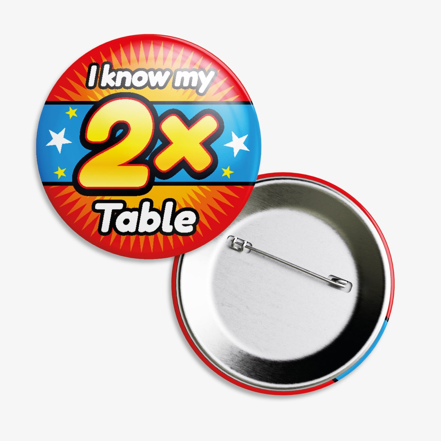 I know my 2x Times Tables Badges | 10 Badges | 38mm
