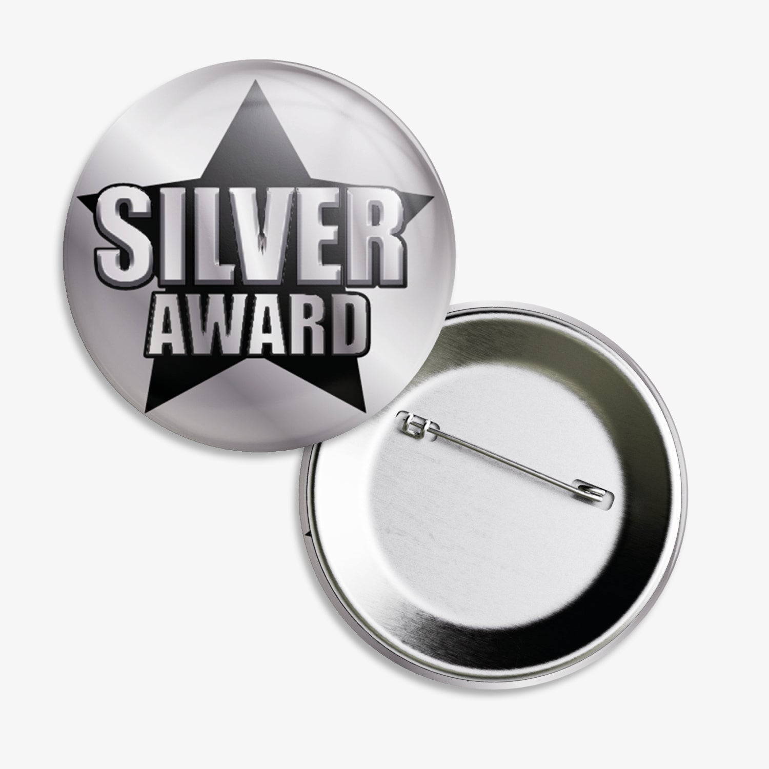 Silver Award Badges | 10 Button Badges | 38mm | Rewards