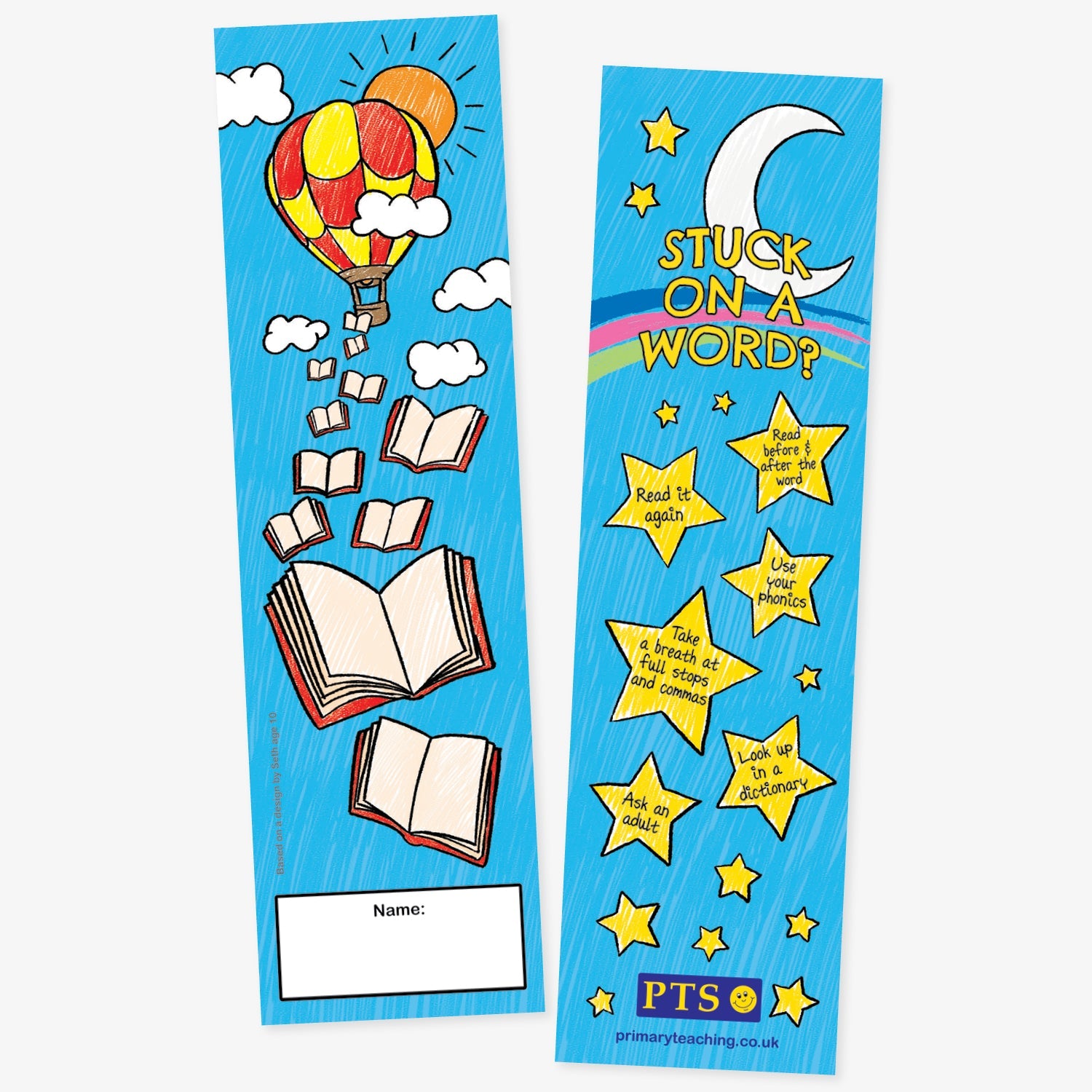 Stuck on a Word Bookmarks | 30 Bookmarks | Hot Air Balloon