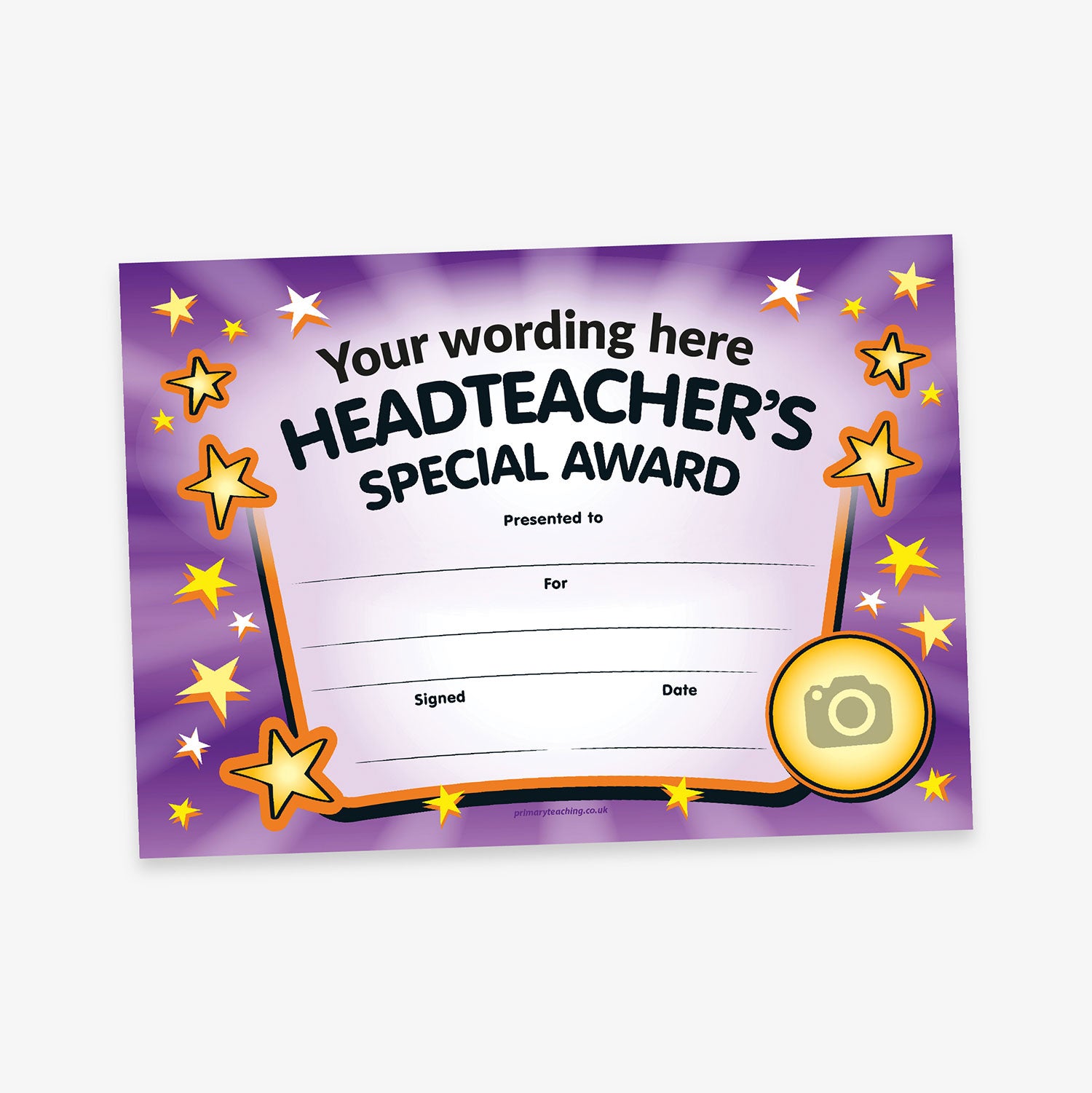 Personalised Headteacher's Special Award Certificate | A5