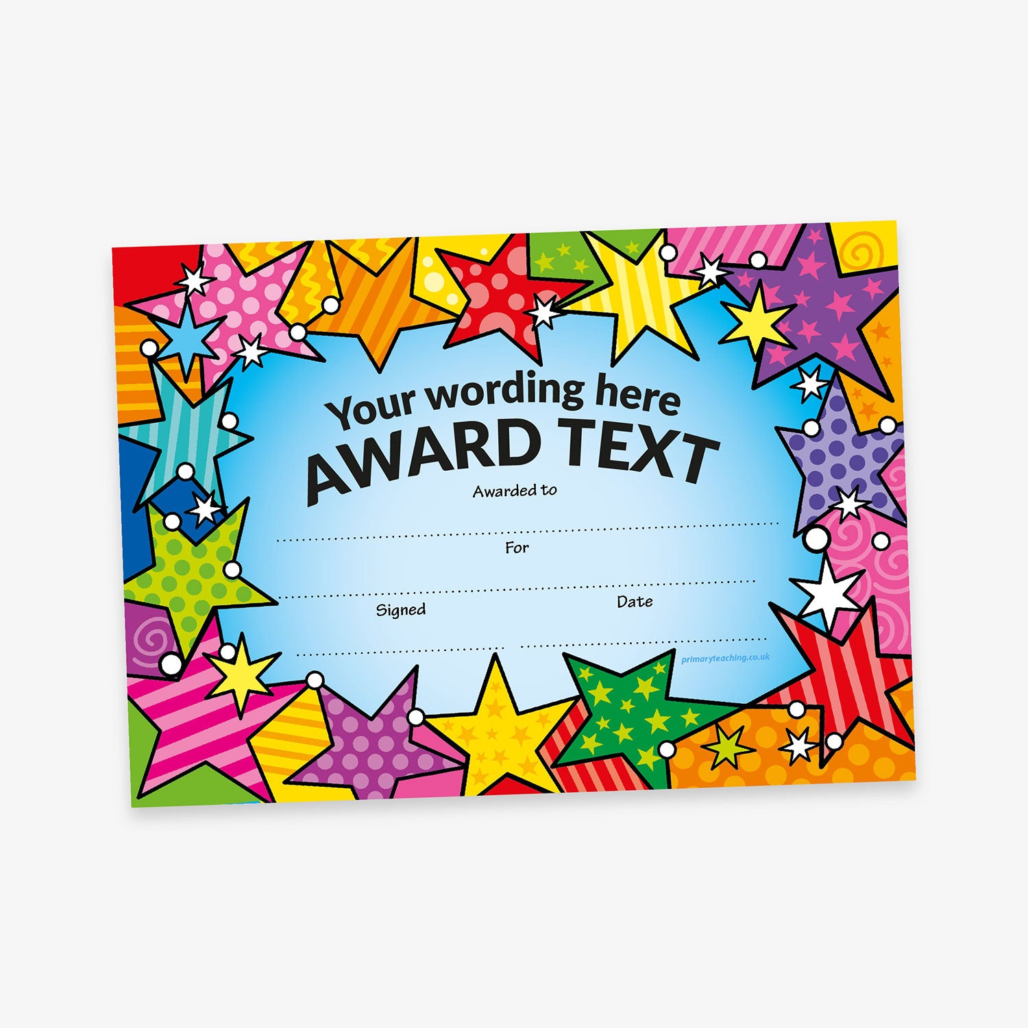 Personalised Certificate | Star Border | A5 | Rewards