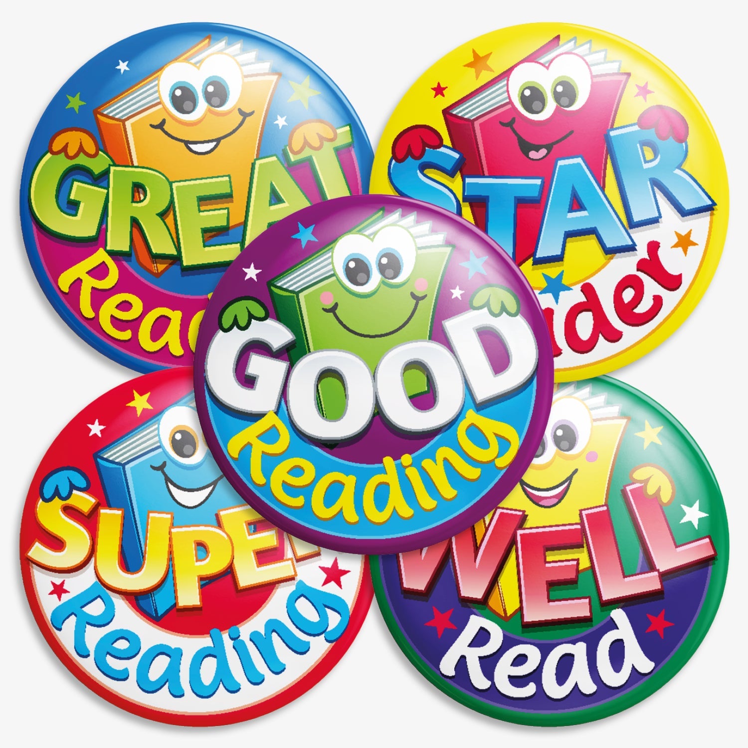 Reading Reward Badge Pot | x 100 | 38mm | Pupil Rewards