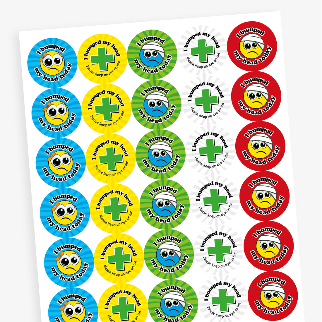 I Bumped My Head Today Stickers | 25mm | Pick Your Pack Size