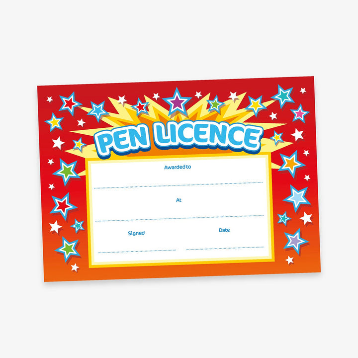 School Pen Licence | Reward Certificates and Cards