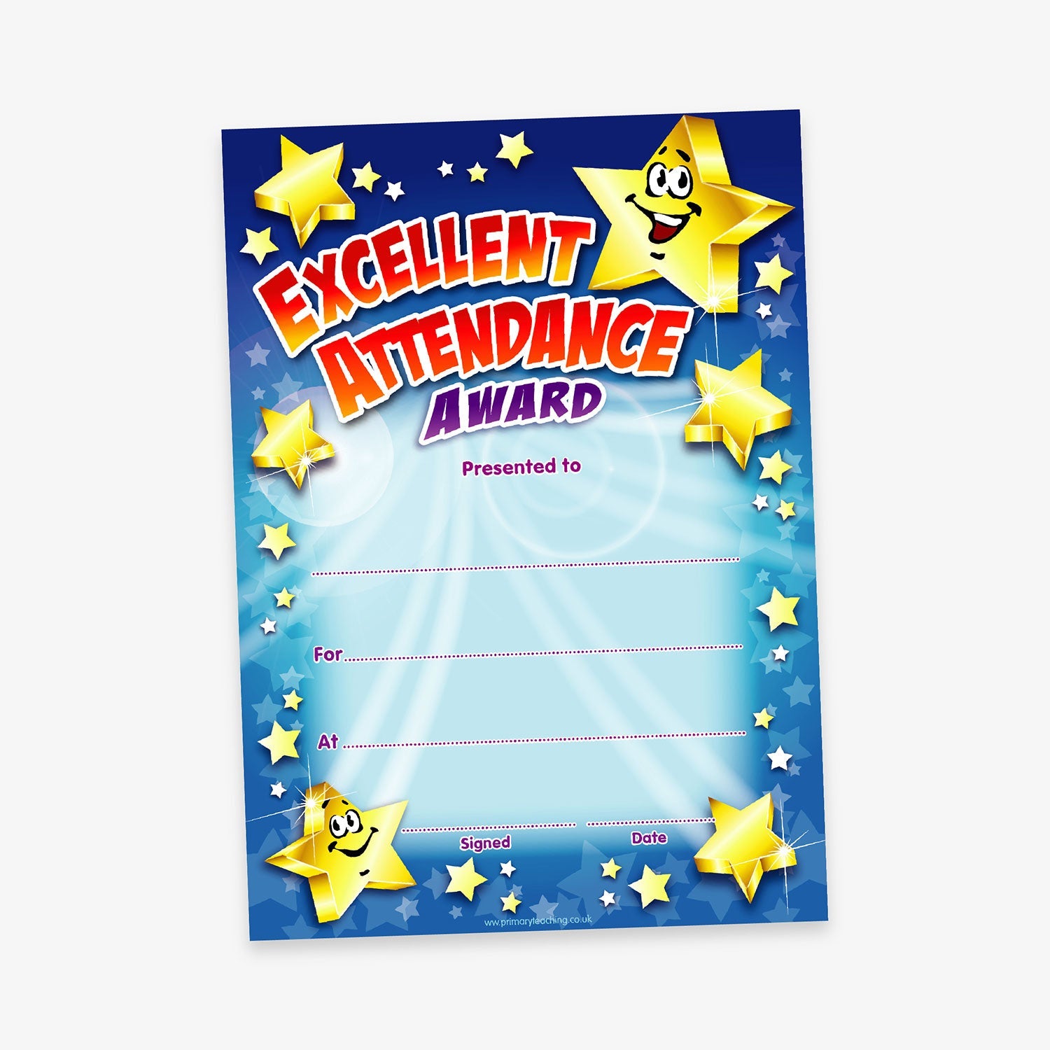 Perfect Attendance Certificate Personalised Attendance Award
