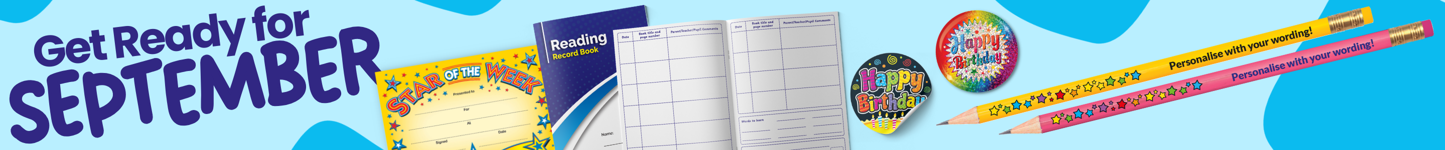 Stickers, stampers, certificates and postcards for teachers