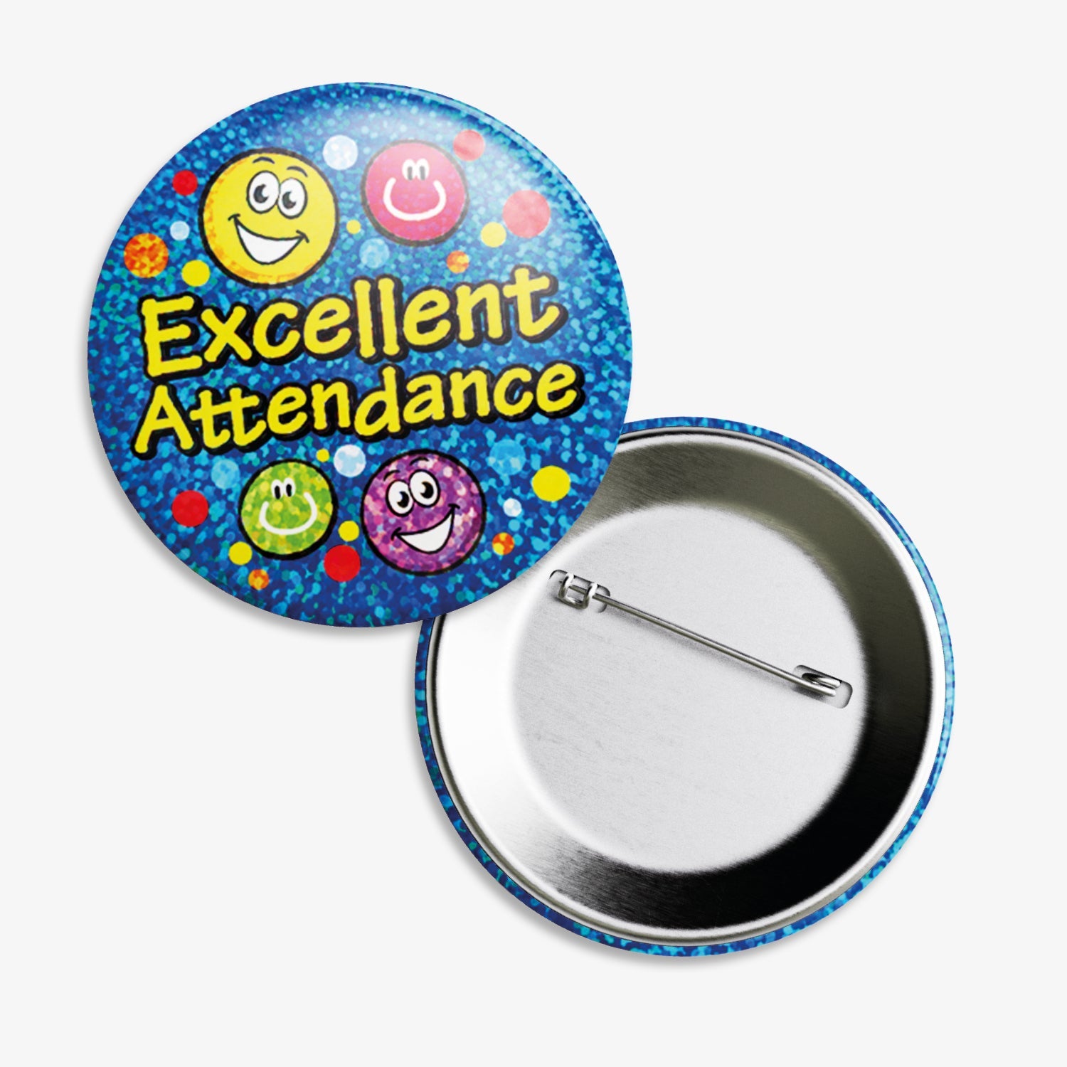Holographic Excellent Attendance Badges | 38mm | Pack of 10