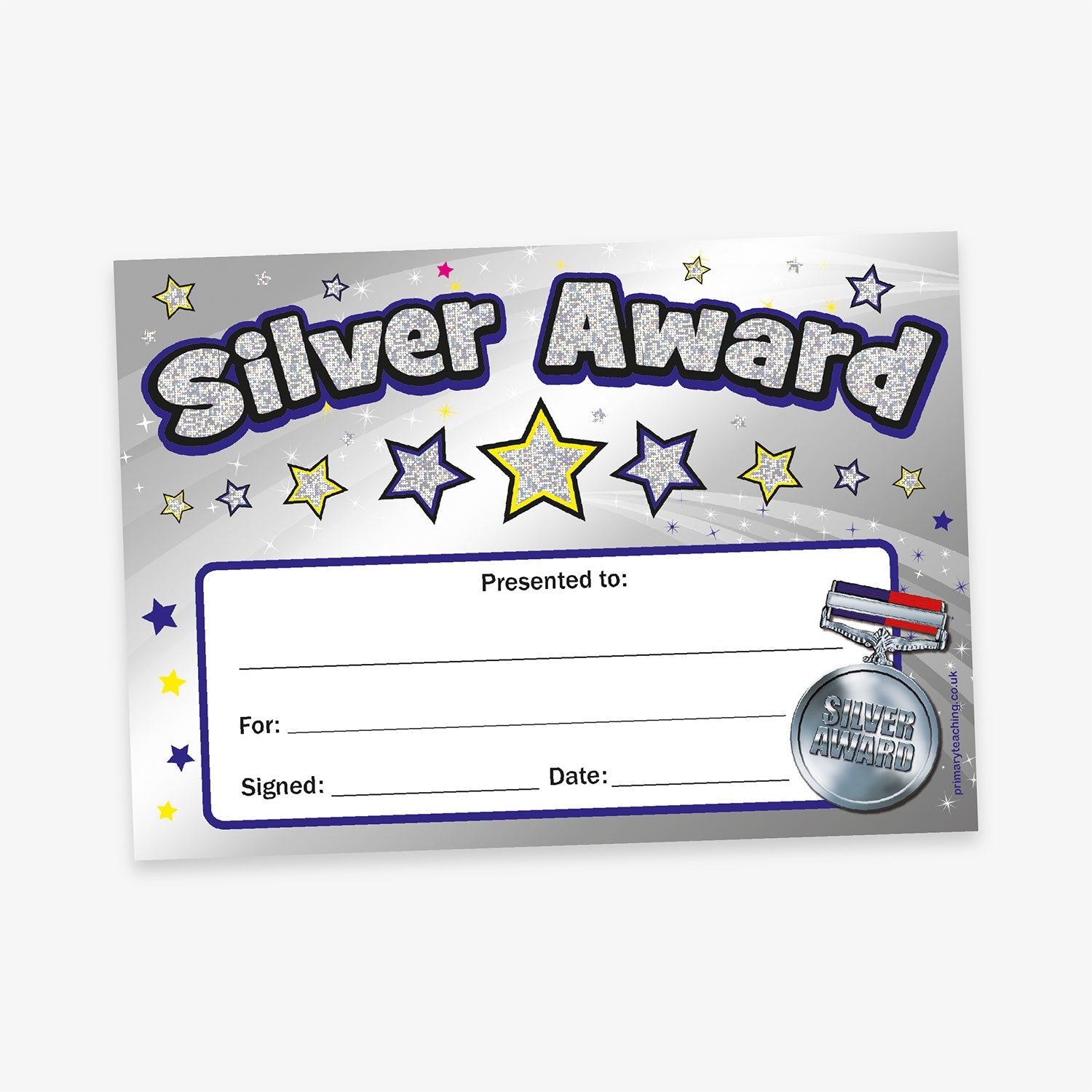 Holographic Silver Award Certificates | A5 | Pick Pack Size