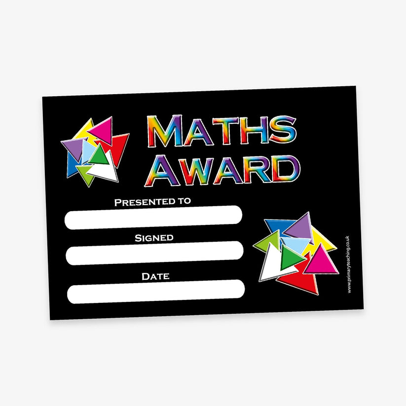 Maths Award Certificates | 20 Certificates | A5 | Rewards