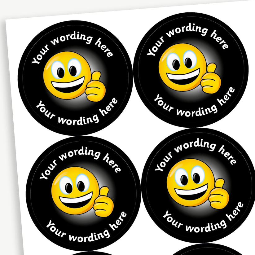 Personalised Thumbs up Emoji Stickers | 35 Stickers | 37mm