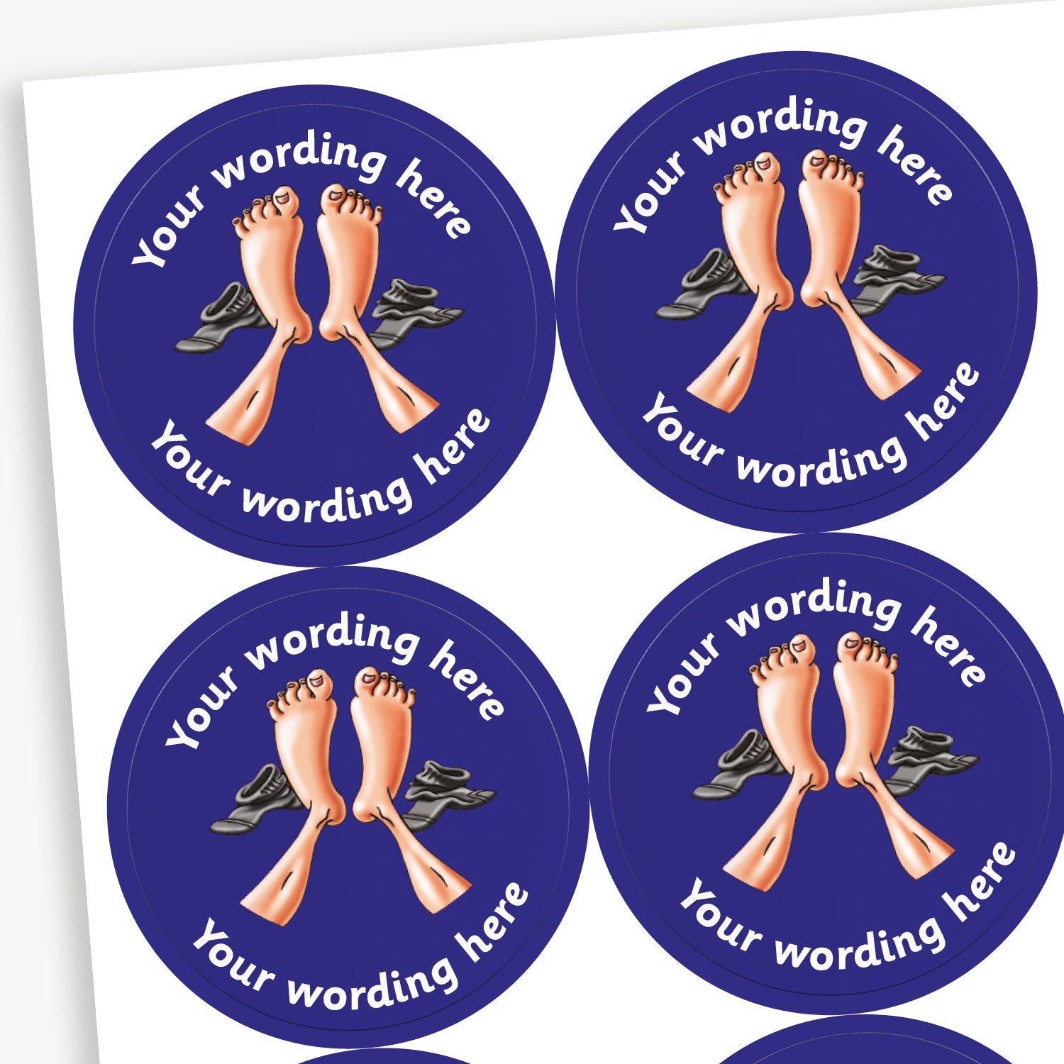 Personalised Feet Stickers | 35 per sheet | 37mm | Rewards