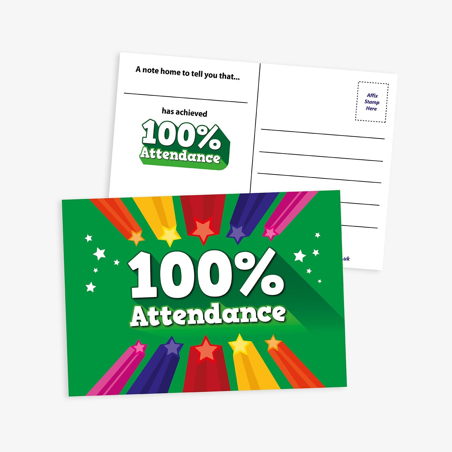 100% Attendance Postcards Home | 20 Postcards | A6