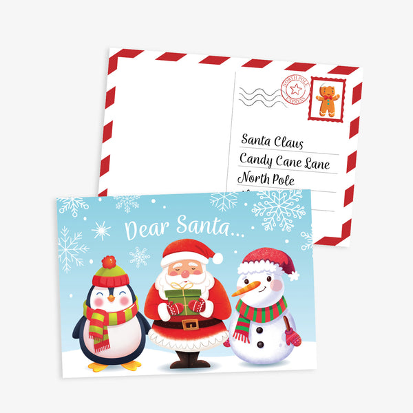 Dear Santa Postcards | A6 | Christmas List | Set of 8