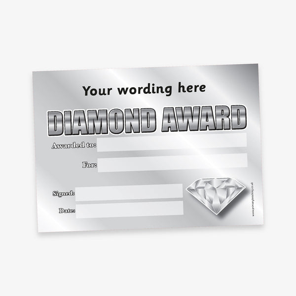 Personalised Certificate | Diamond Award | Classroom Reward