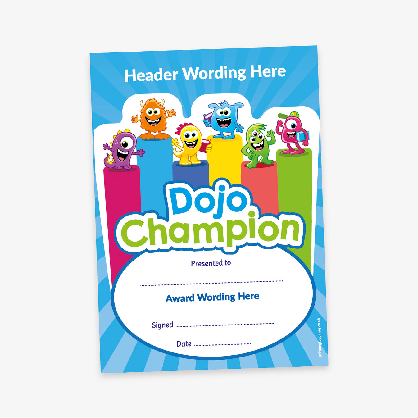 Dojo Champion Certificates | Personalised | Class Rewards