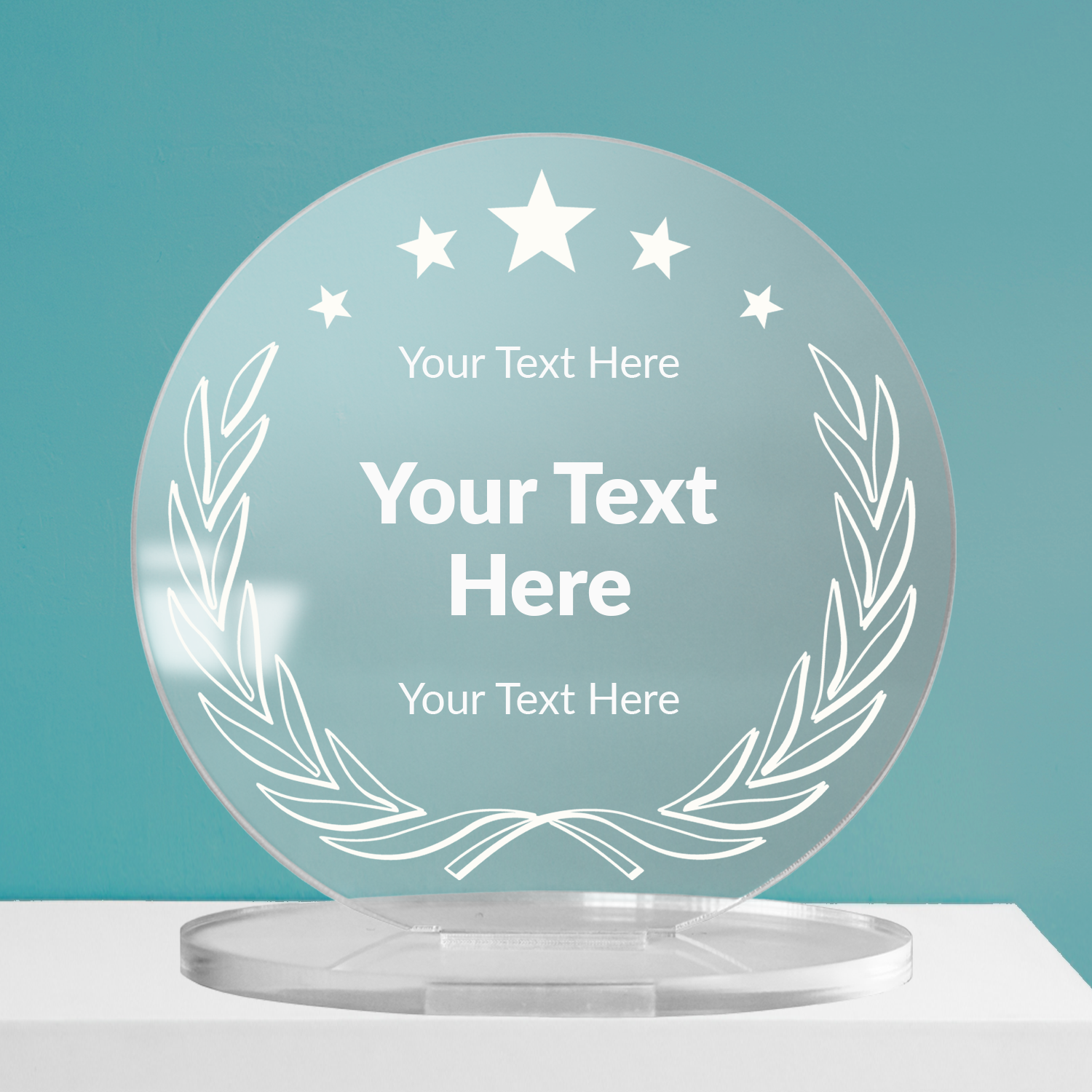Personalised Trophy Circular Acrylic Plaque | Sports Day