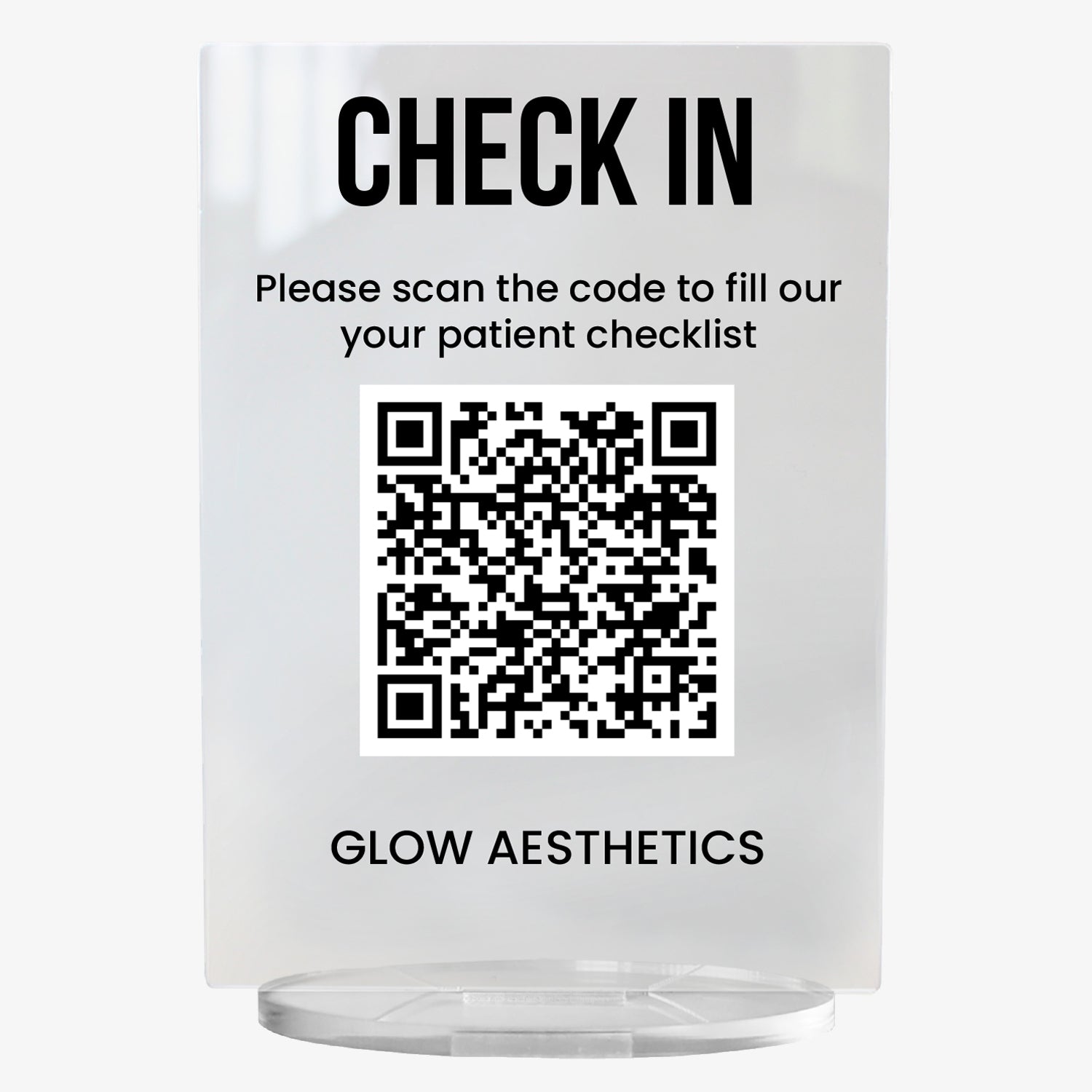 Personalised QR Code Acrylic Plaque | Display Sign