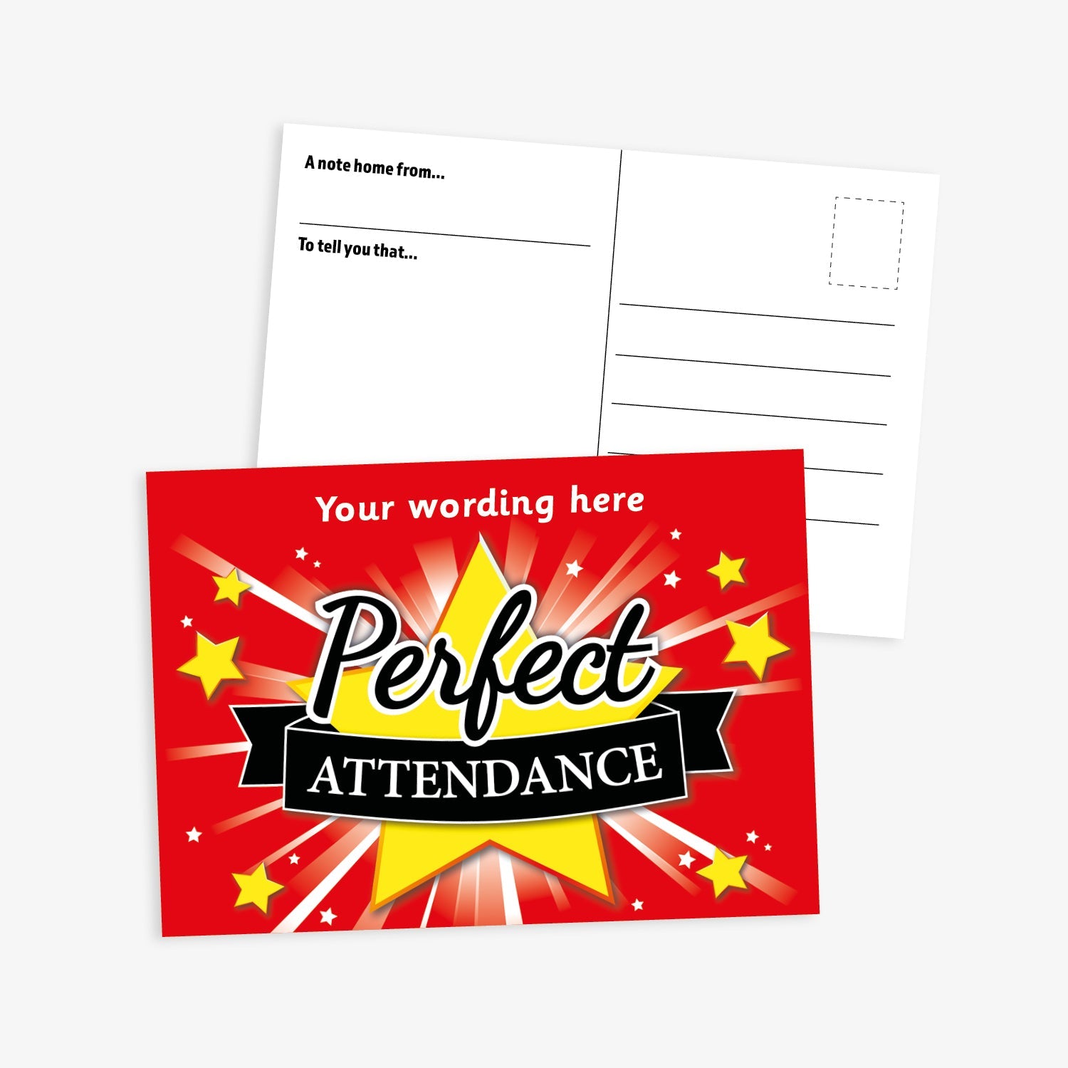 Personalised Perfect Attendance Postcard | A6 | Reward