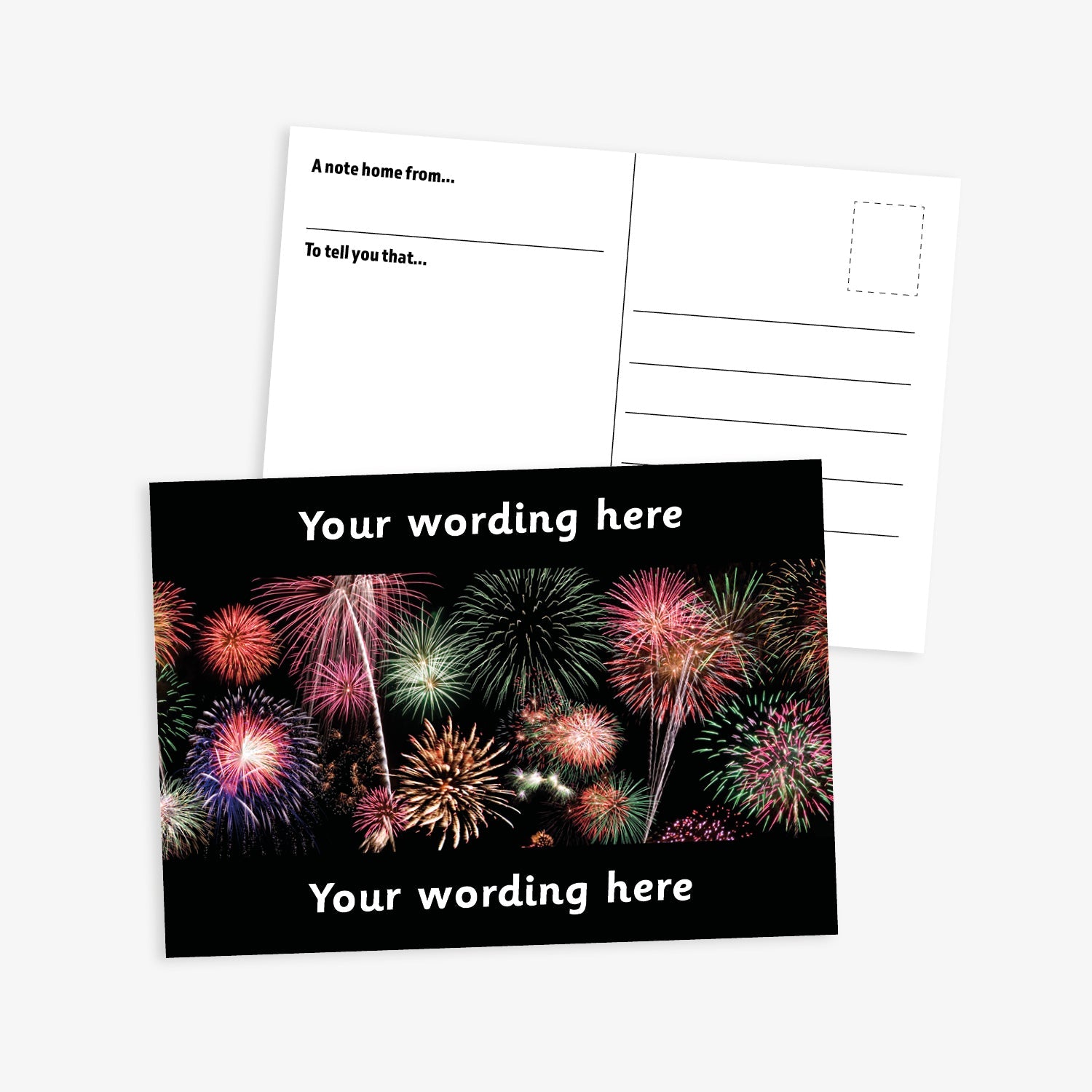 Personalised Fireworks Postcard | A6 | Blue | Reward
