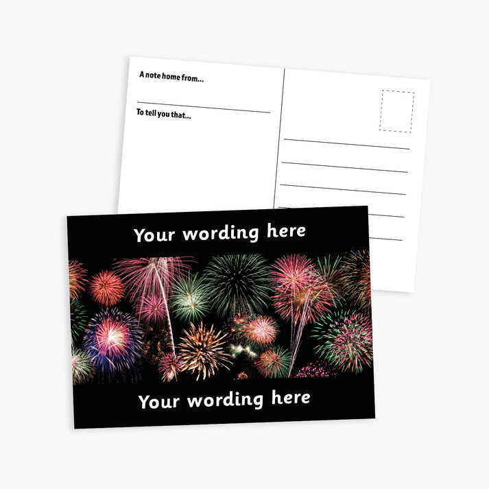 Personalised Fireworks Postcard | A6 | Blue | Reward