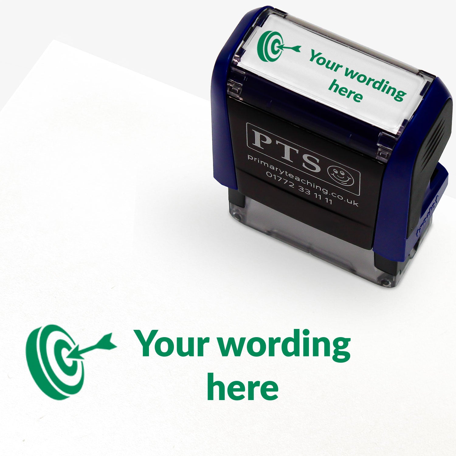 Personalised Target Stamper | Green Ink | 38mm x 15mm