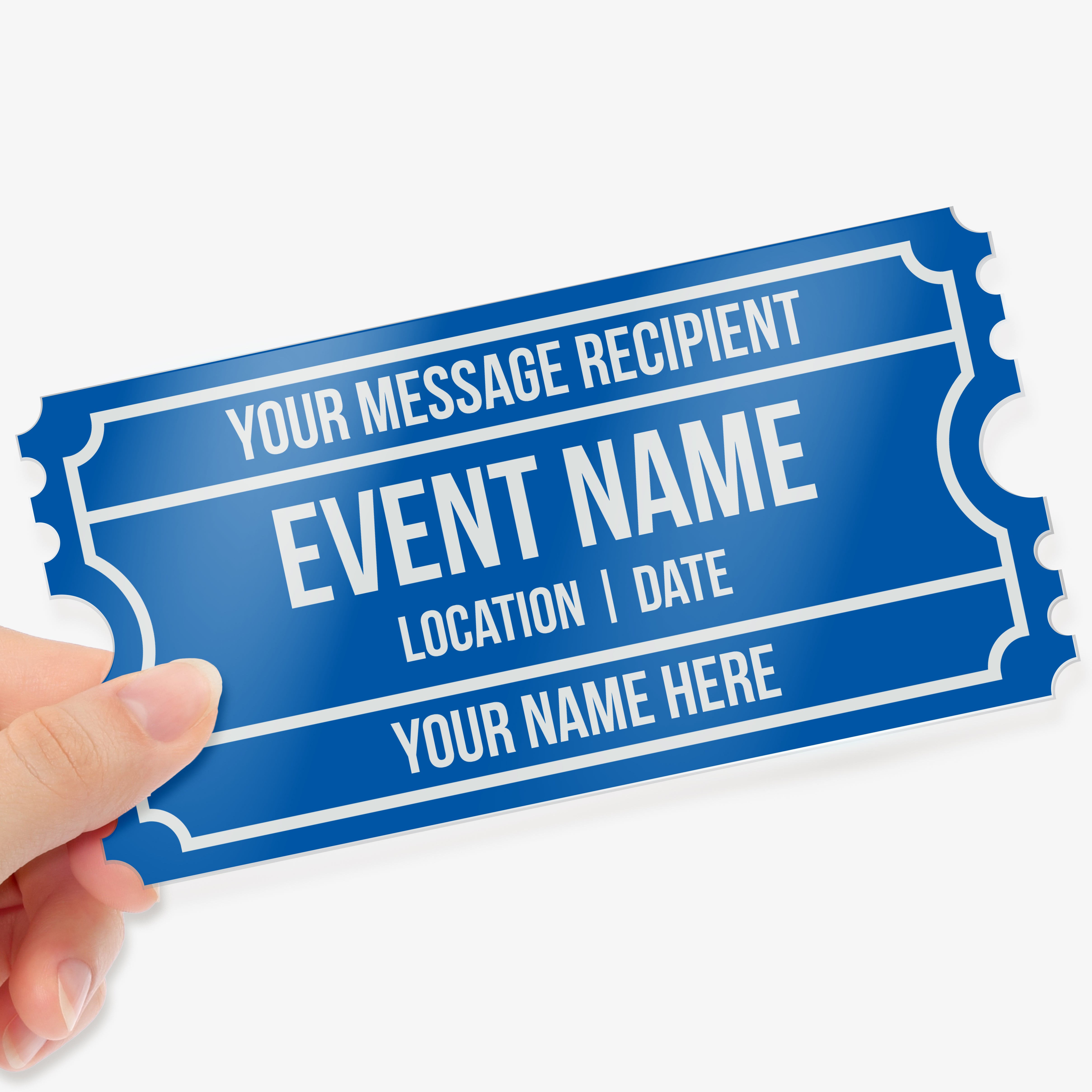 Switch Your e-Gift to a Bold Personalised Acrylic Ticket