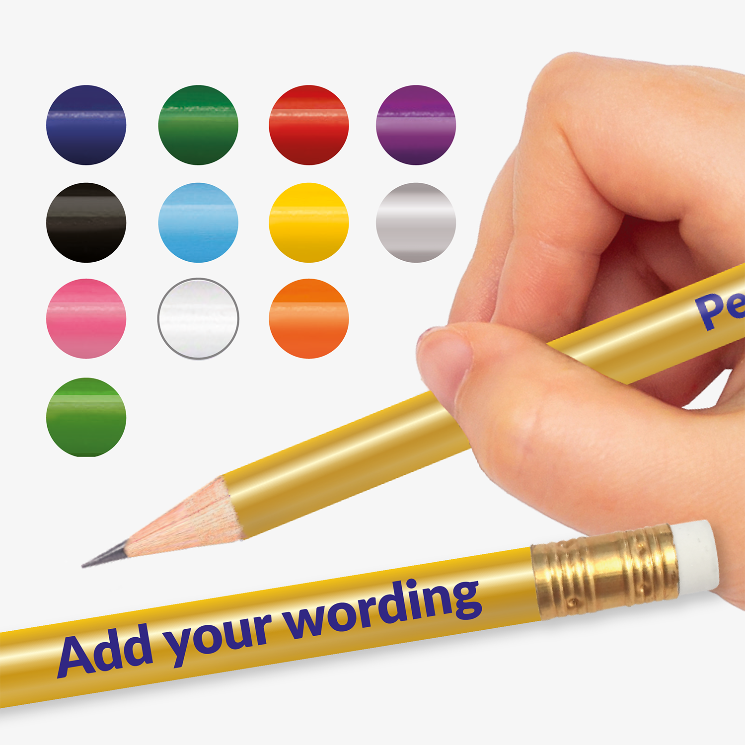 Personalised HB Pencil | Choose Your Wording | 13 Colours
