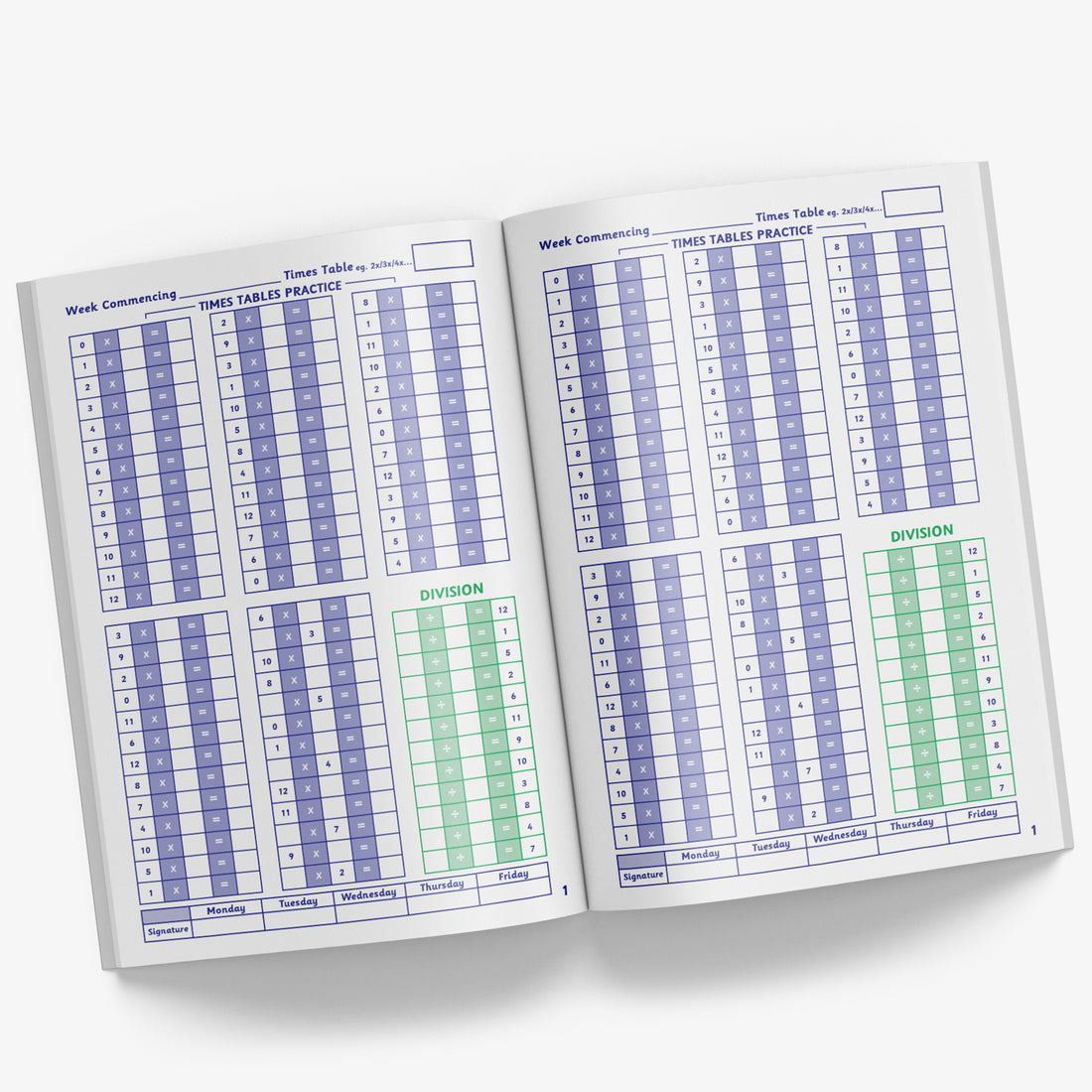 Times Tables Practice Book | A5 | Home learning/Schooling