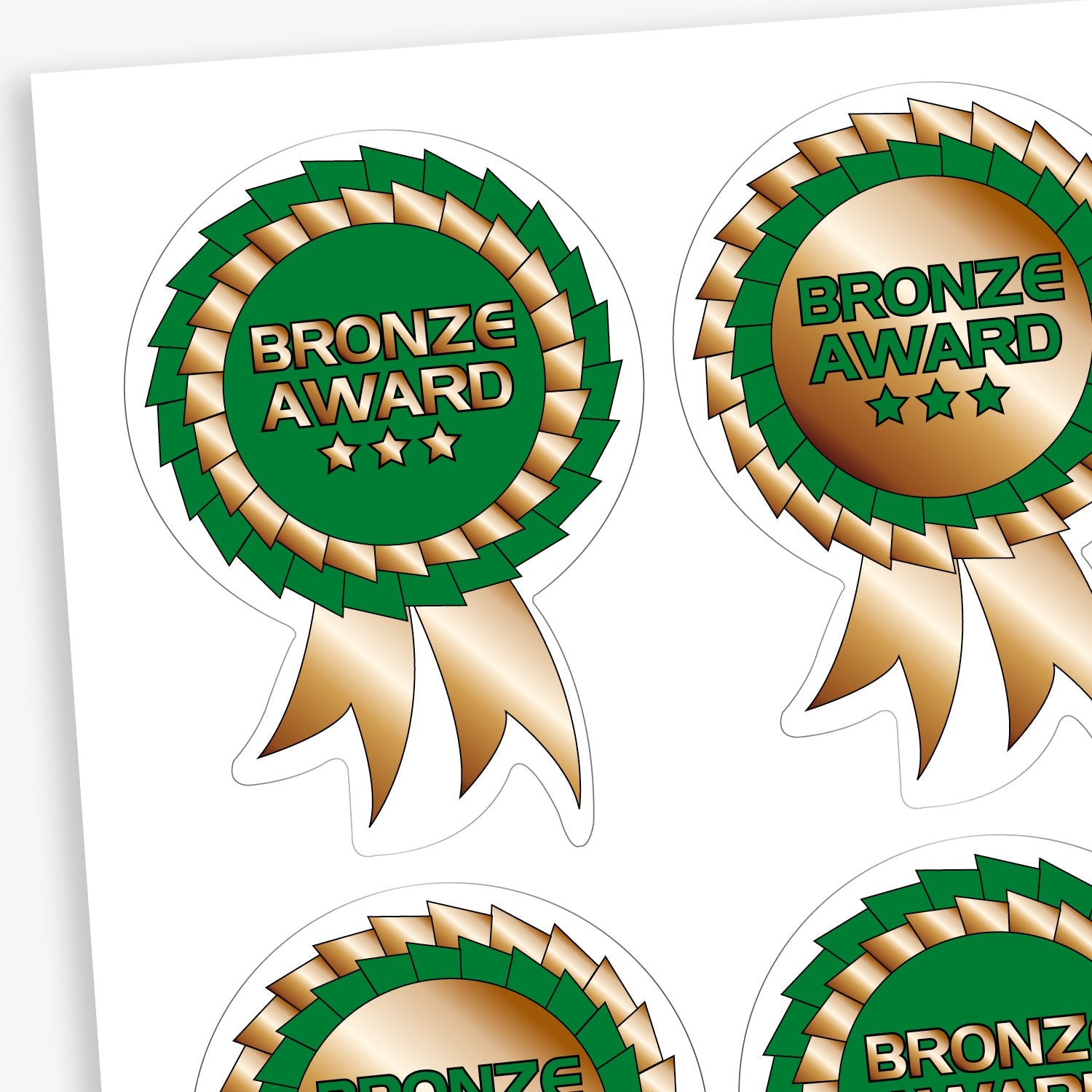 Metallic Bronze Rosettes | 25 Stickers | 54mm x 37mm