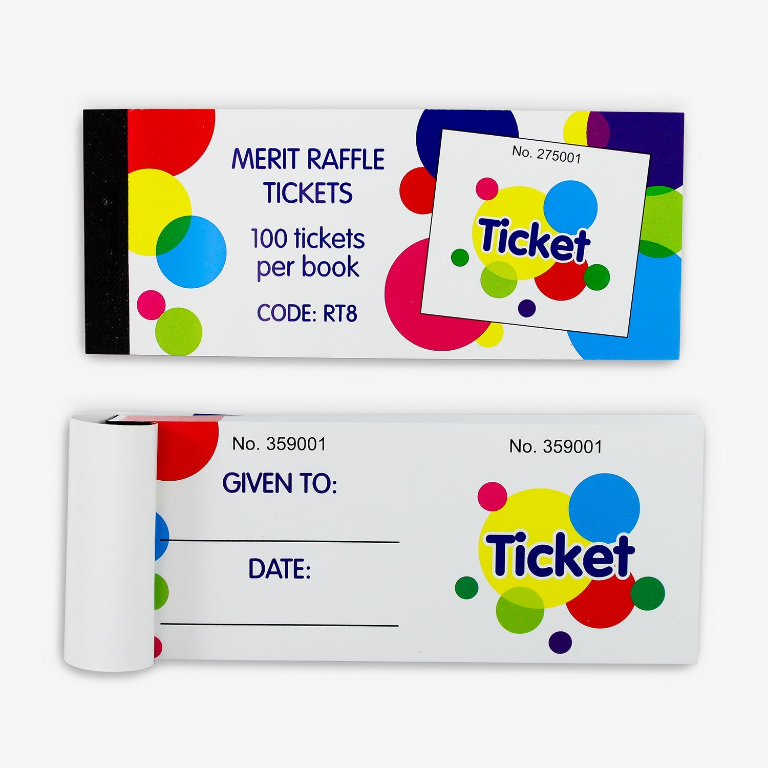 Generic Merit Raffle Tickets | Book of 100 Easy-Tear | Merit