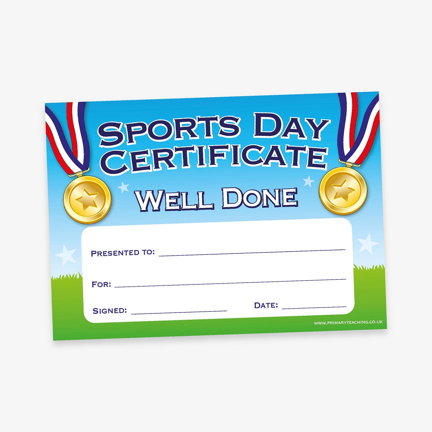 Sports Day Well Done Certificates | 20 Certificates | A5