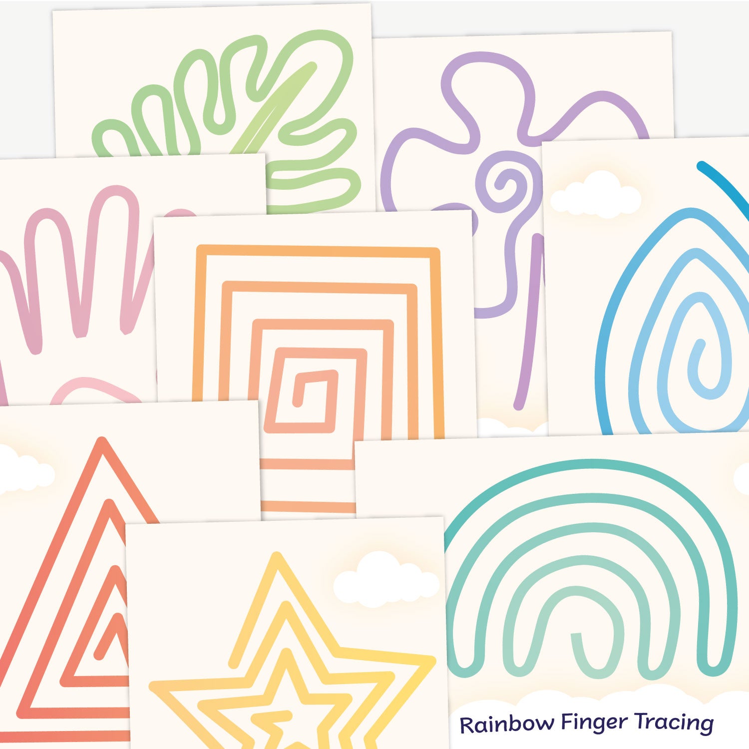 8 Finger Tracing Calming Cards | A5