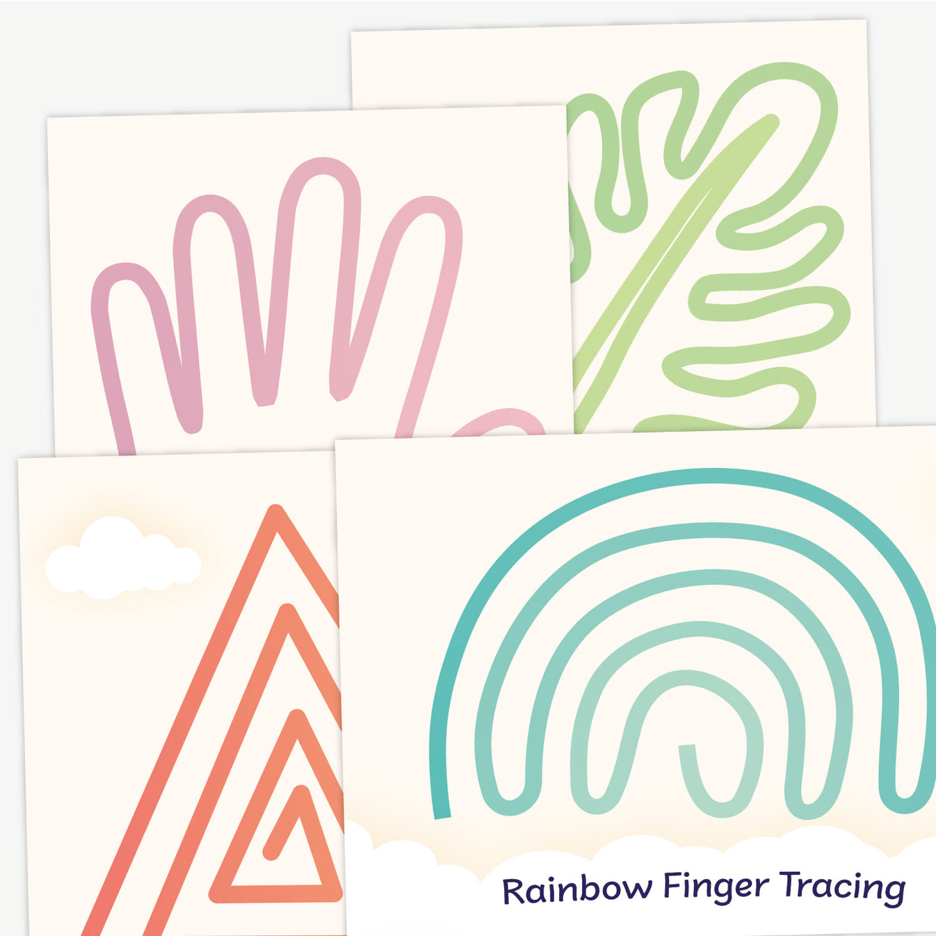 8 Finger Tracing Calming Cards | A5