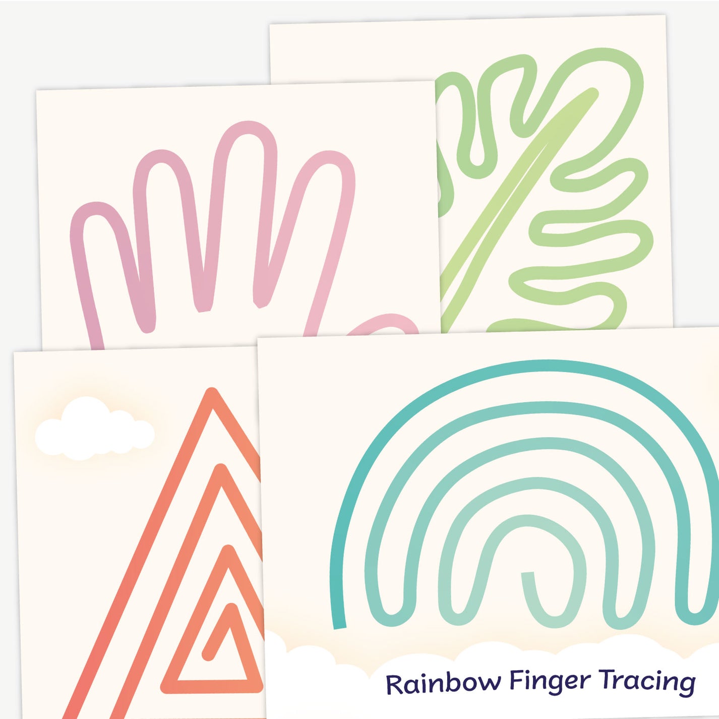 8 Finger Tracing Calming Cards | A5