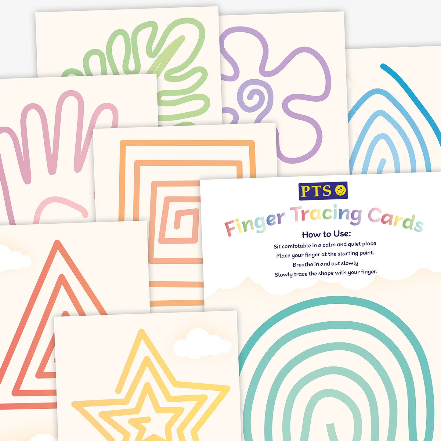 8 Finger Tracing Calming Cards | A5